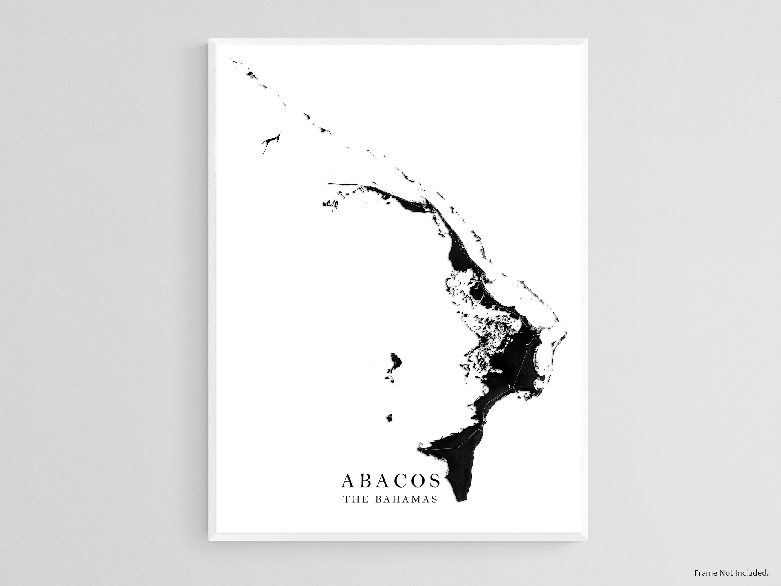 Abaco Map Print Poster, Black and White The Bahamas Wall Art Prints, A ...