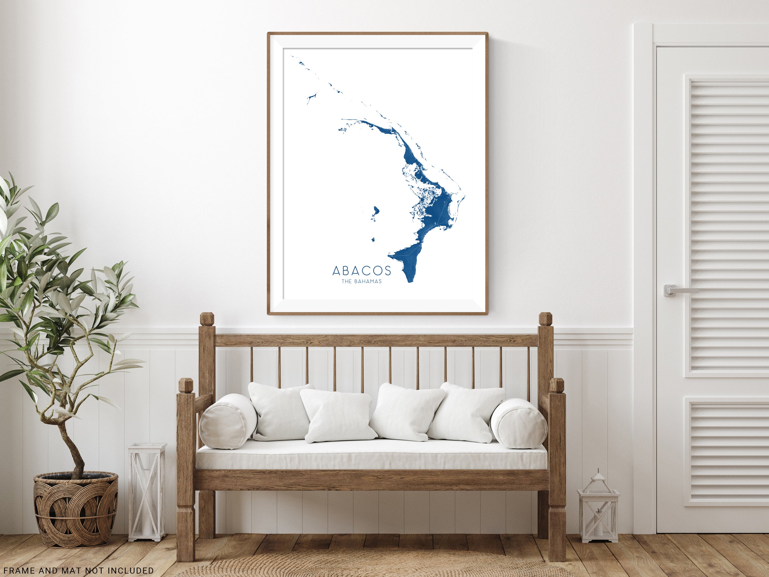 Abacos The Bahamas Map - Abaco Bahamas Island Wall Art Print Poster, C ...