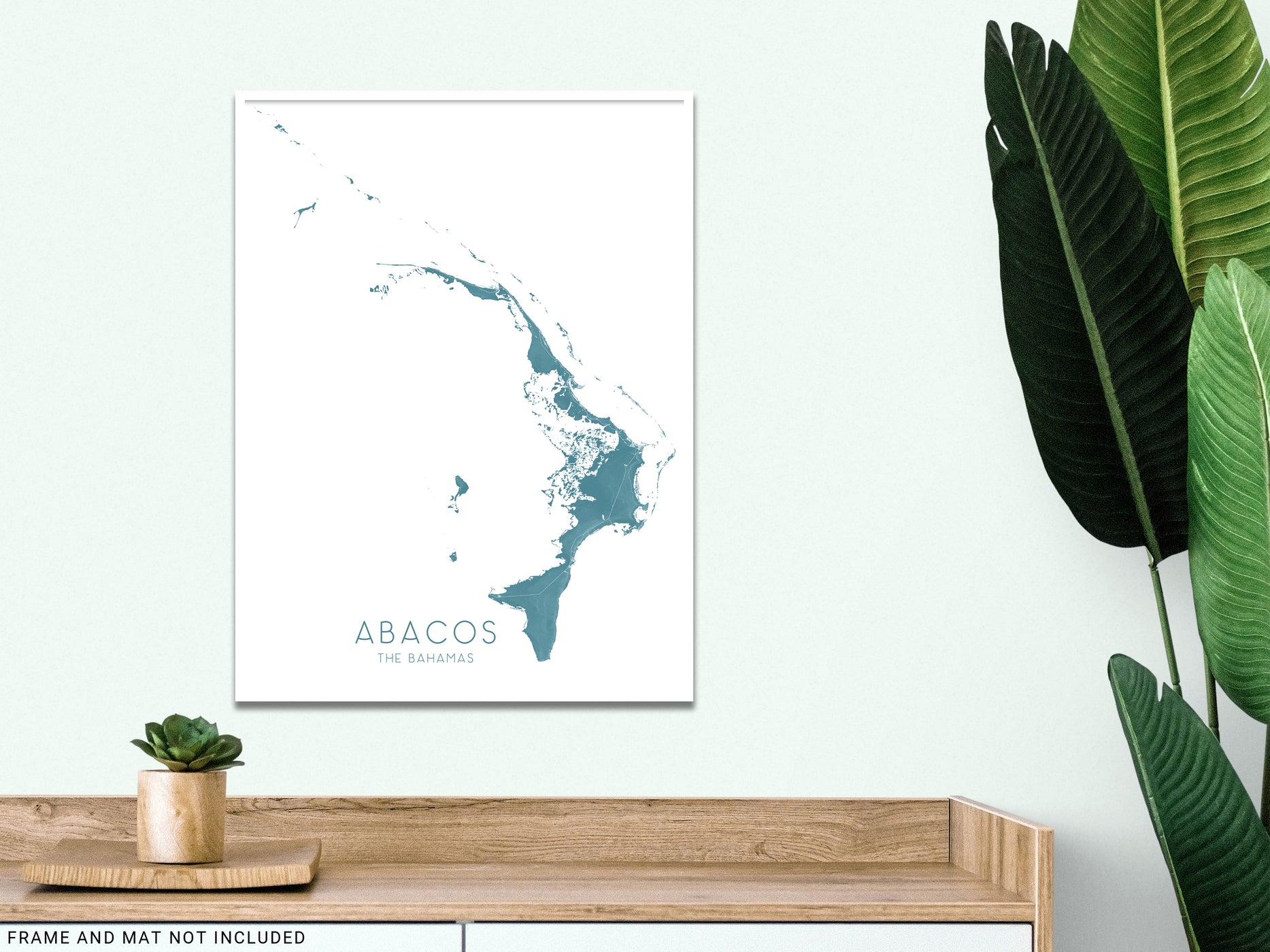 Abacos The Bahamas Map - Abaco Bahamas Island Wall Art Print Poster, C ...