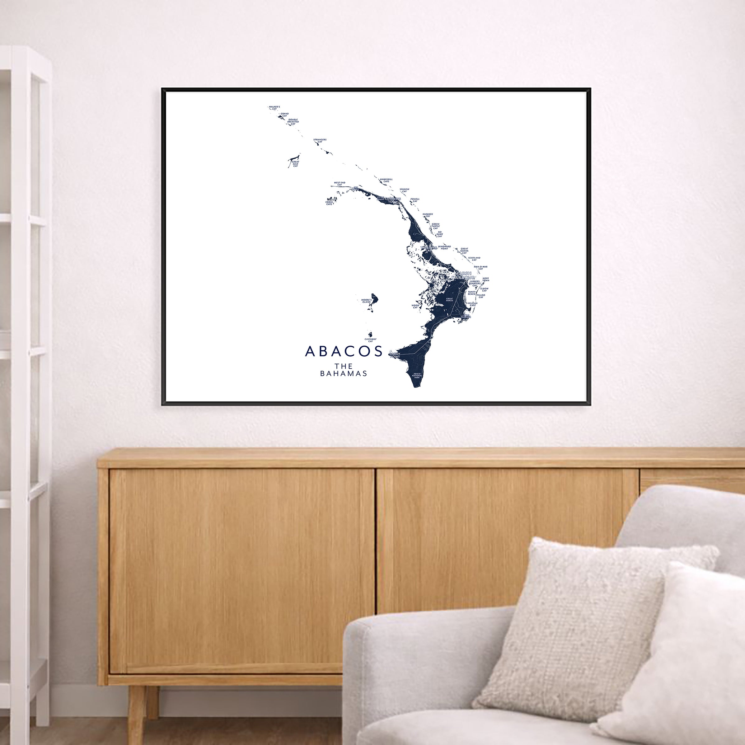 Abacos Islands Map Print: Labeled Bahamas Wall Art Poster — Maps As Art