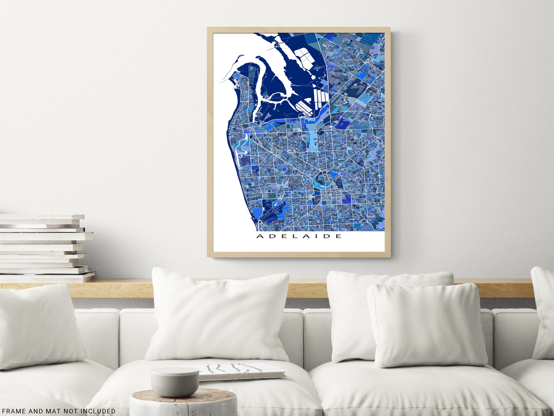 Adelaide Australia City Steet Map Print Poster, Blue Geometric Road Wa ...