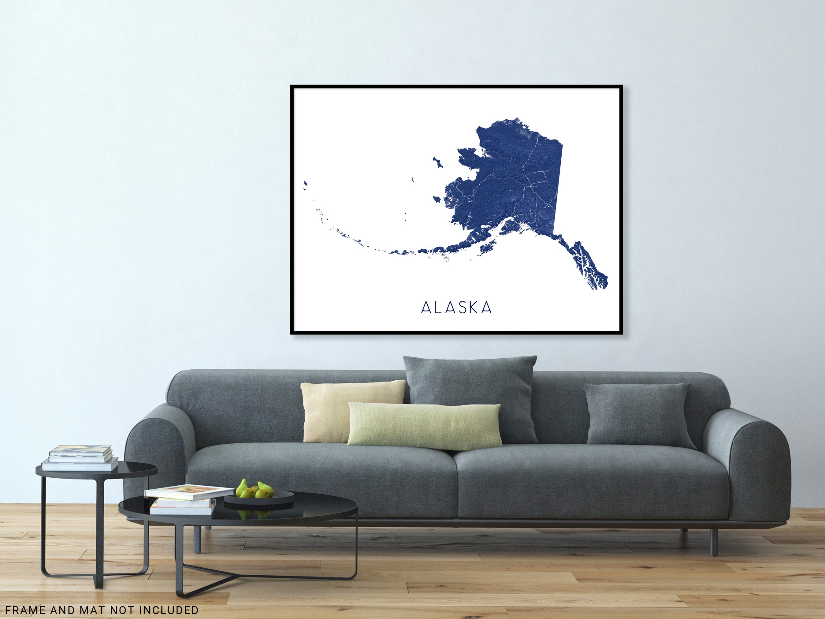 Alaska State Map Print Poster - Topographic Map of Alaska Wall Art Pri ...