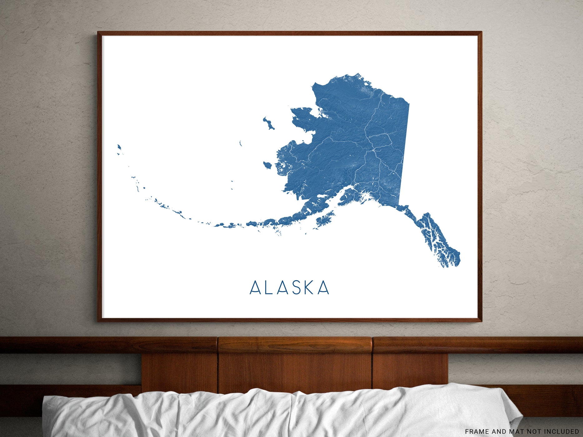 Alaska State Map Print Poster - Topographic Map of Alaska Wall Art Pri ...