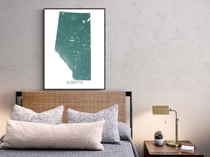 Alberta Map Wall Art Print Poster - Topographic Province Map of Albert ...