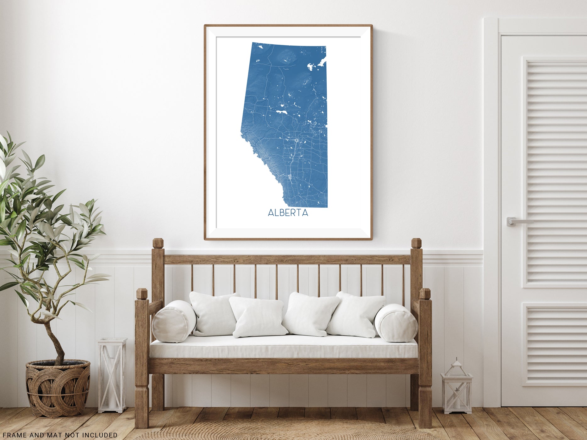 Alberta Map Wall Art Print Poster - Topographic Province Map of Albert ...