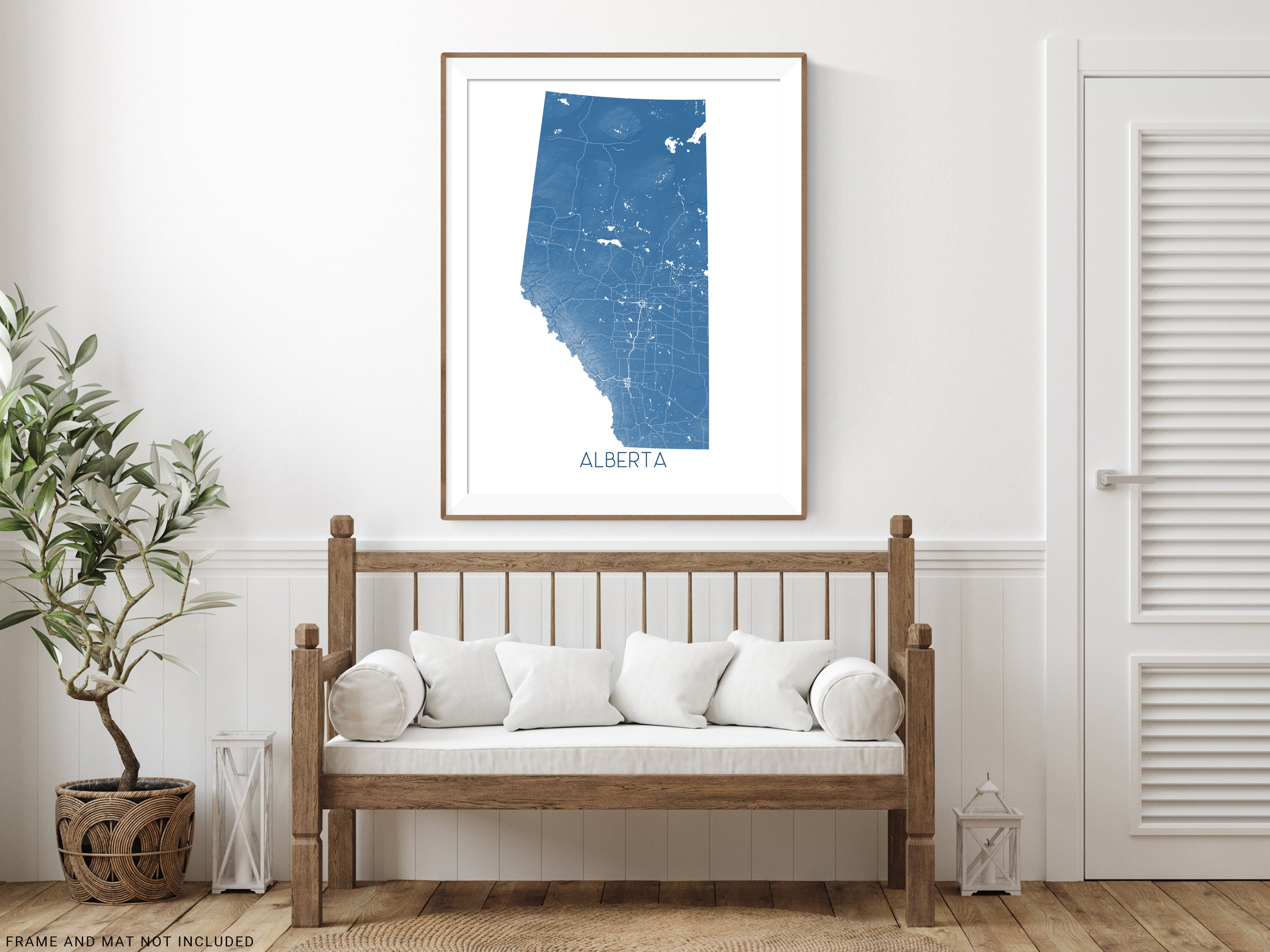 Alberta Map Wall Art Print Poster - Topographic Province Map of Albert ...