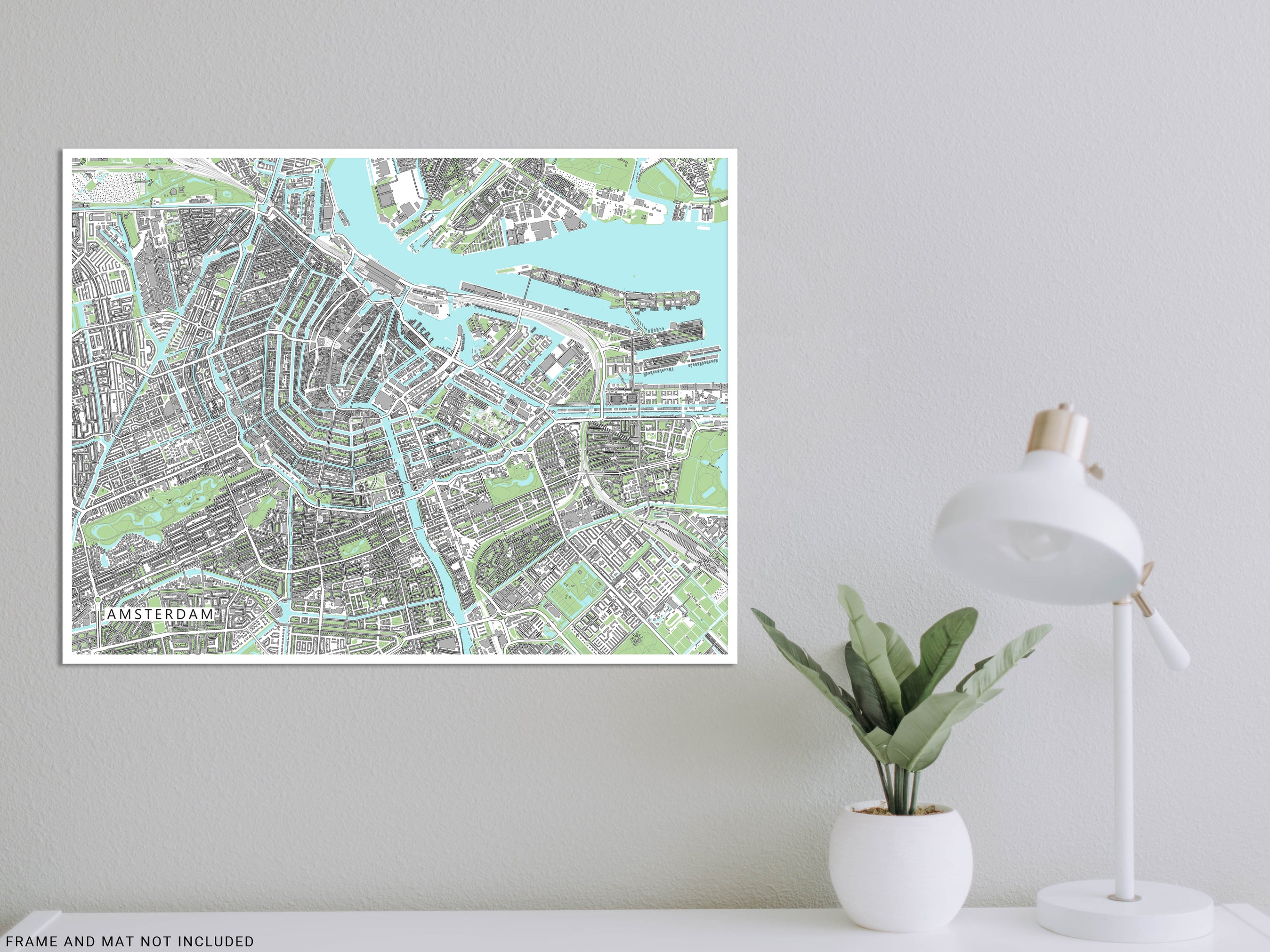 Amsterdam Map Print, the Netherlands City Street Wall Art Poster with ...