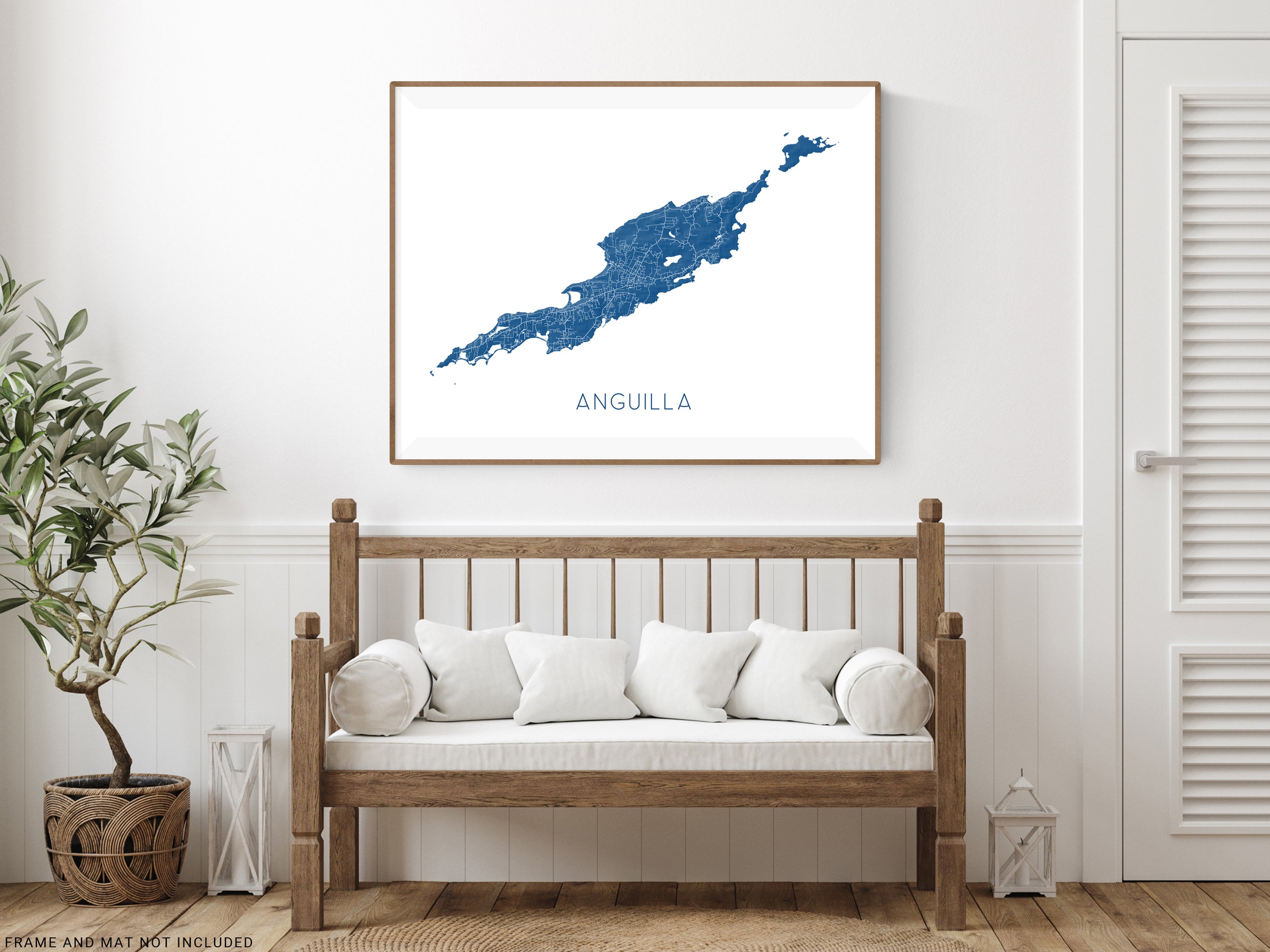 Anguilla Map Print Poster - Topographic Map of Anguilla Island Wall Ar ...