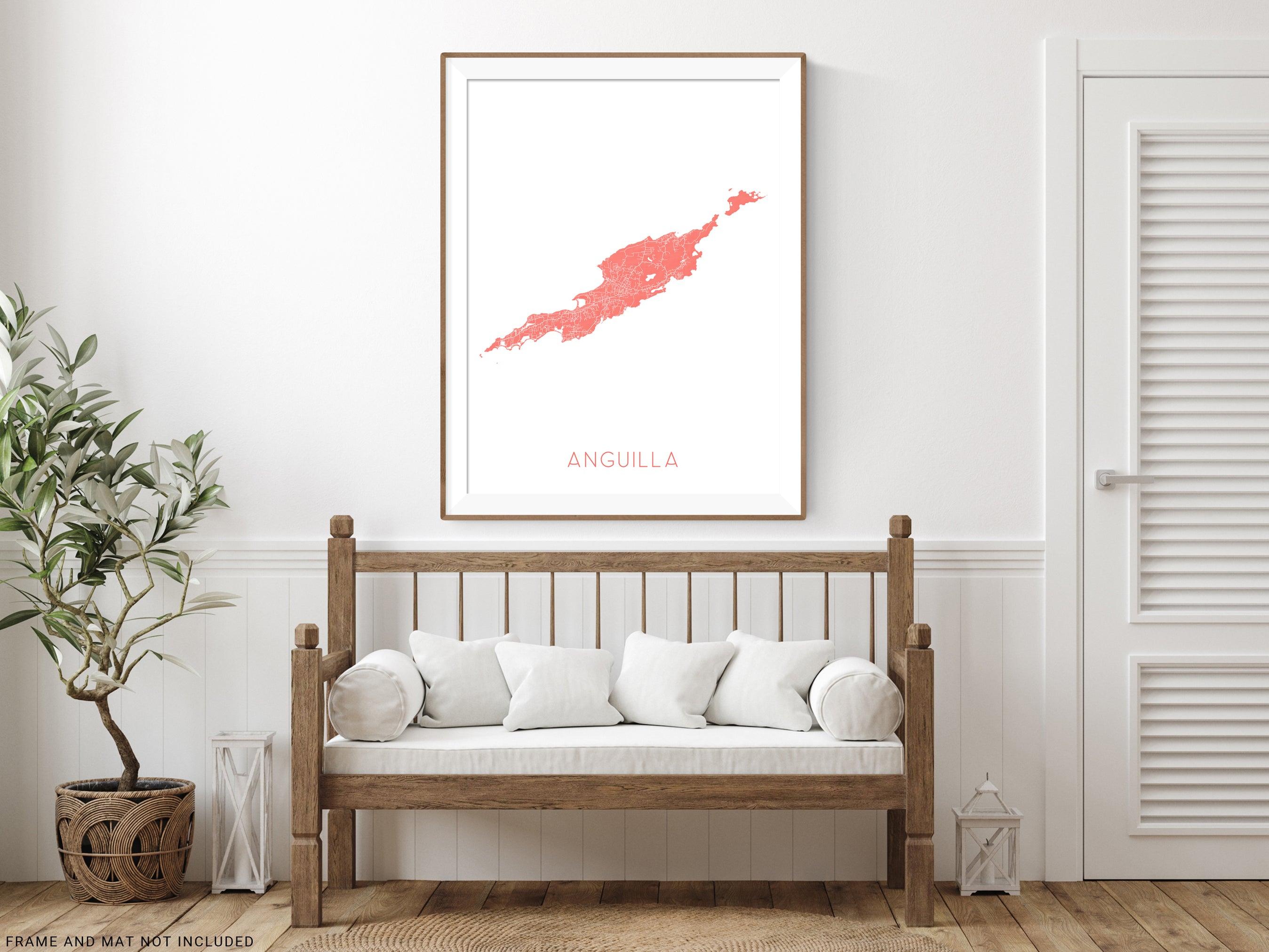 Anguilla Map Print Poster - Topographic Map of Anguilla Island Wall Ar ...