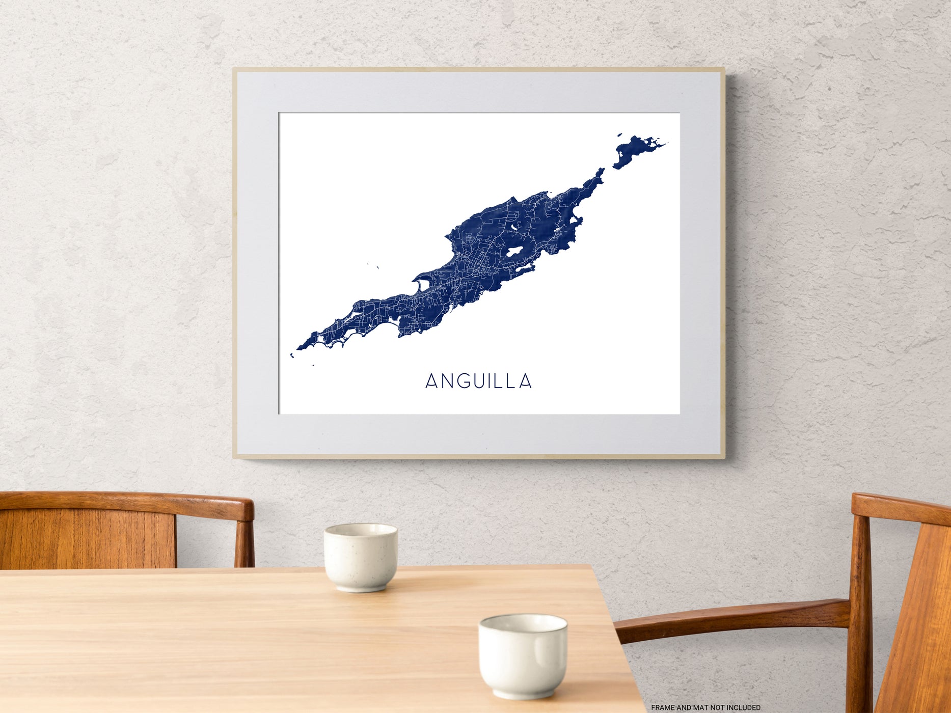 Anguilla Map Print Poster - Topographic Map of Anguilla Island Wall Ar ...