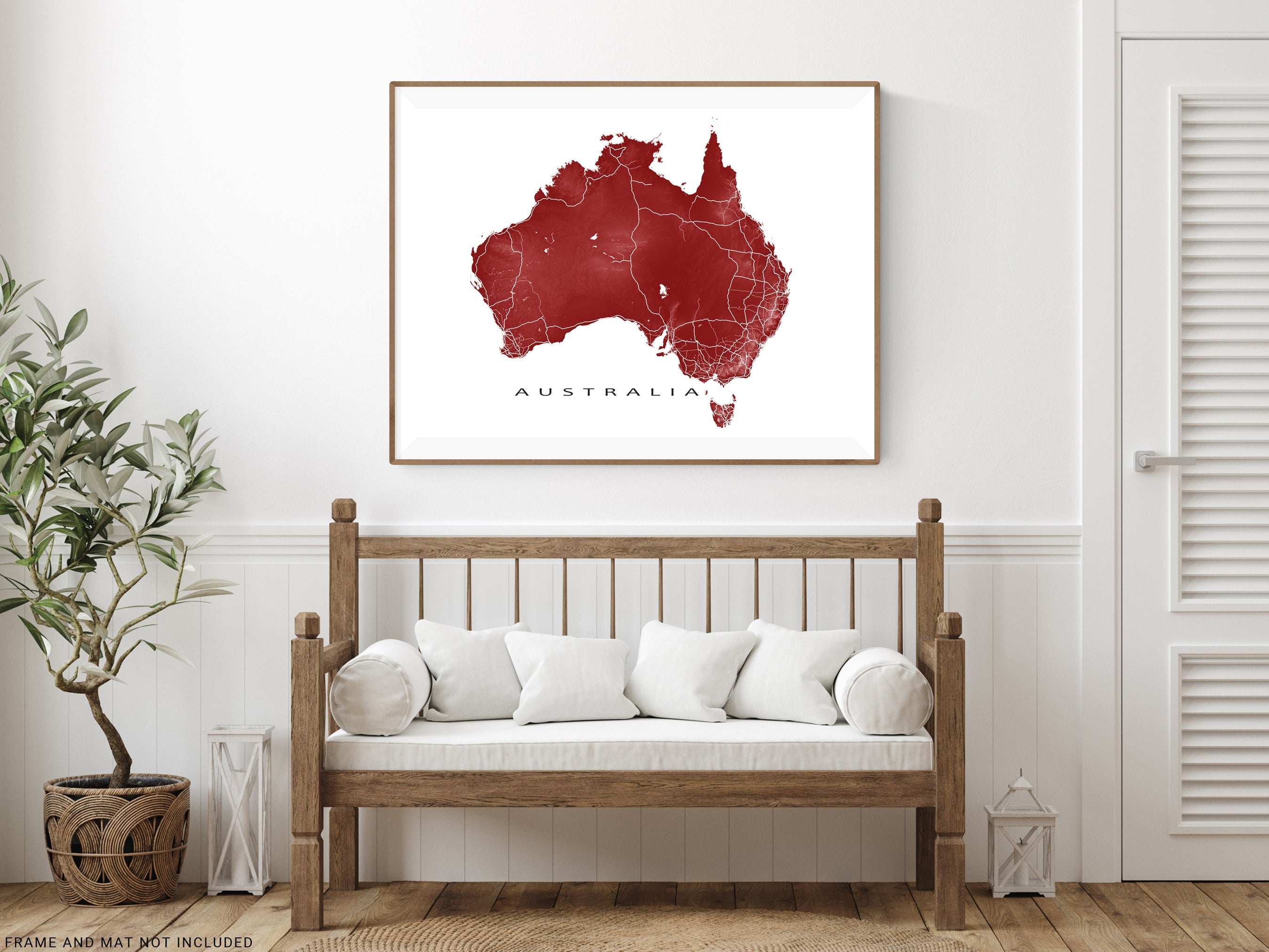 Australia Map Wall Art Print, Topographic Country Poster Maps, Sydney ...
