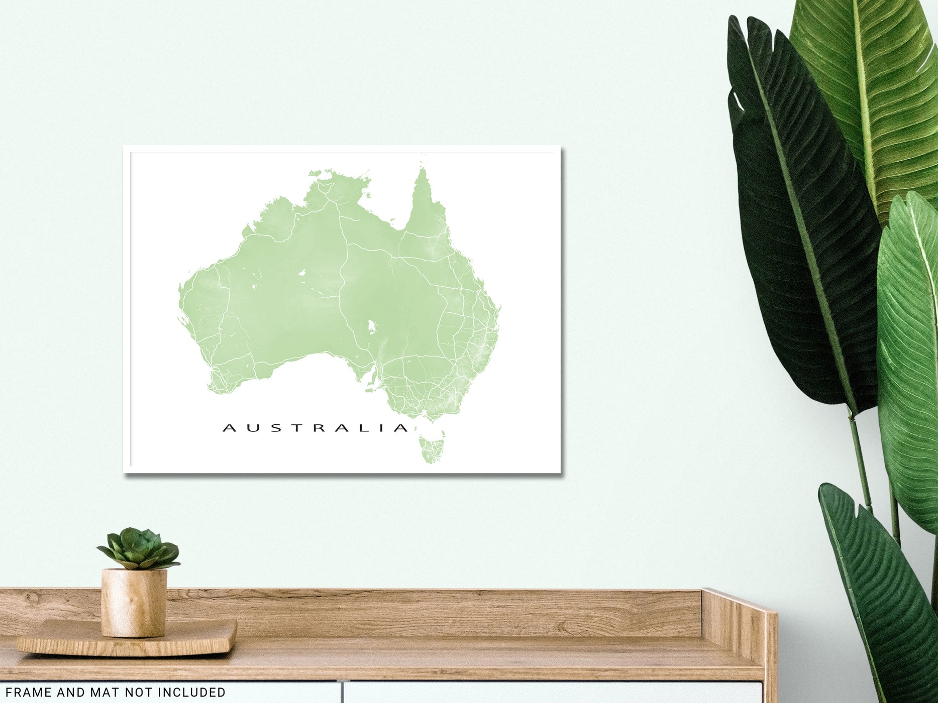 Australia Map Wall Art Print, Topographic Country Poster Maps, Sydney ...