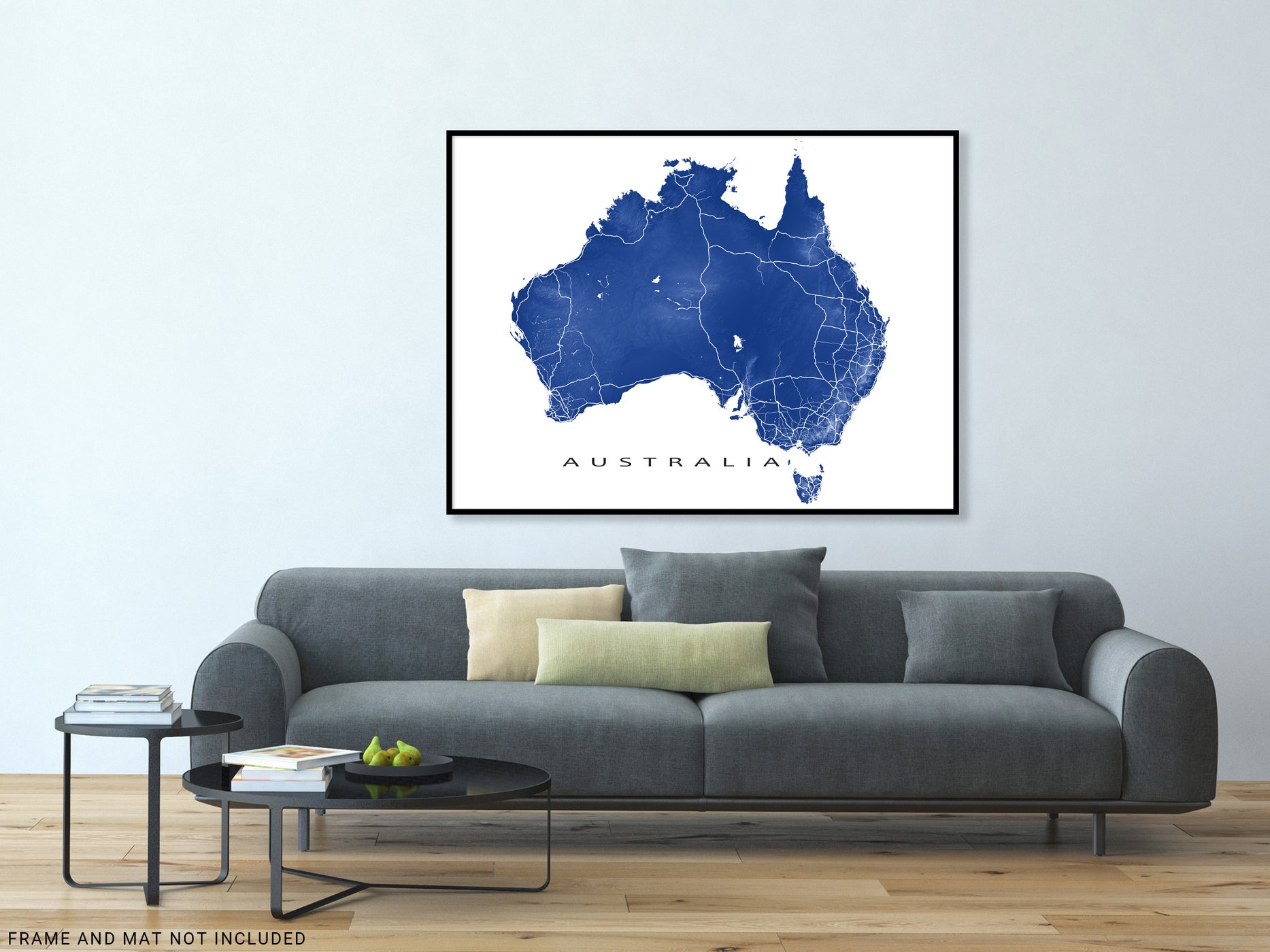 Australia Map Wall Art Print, Topographic Country Poster Maps, Sydney ...
