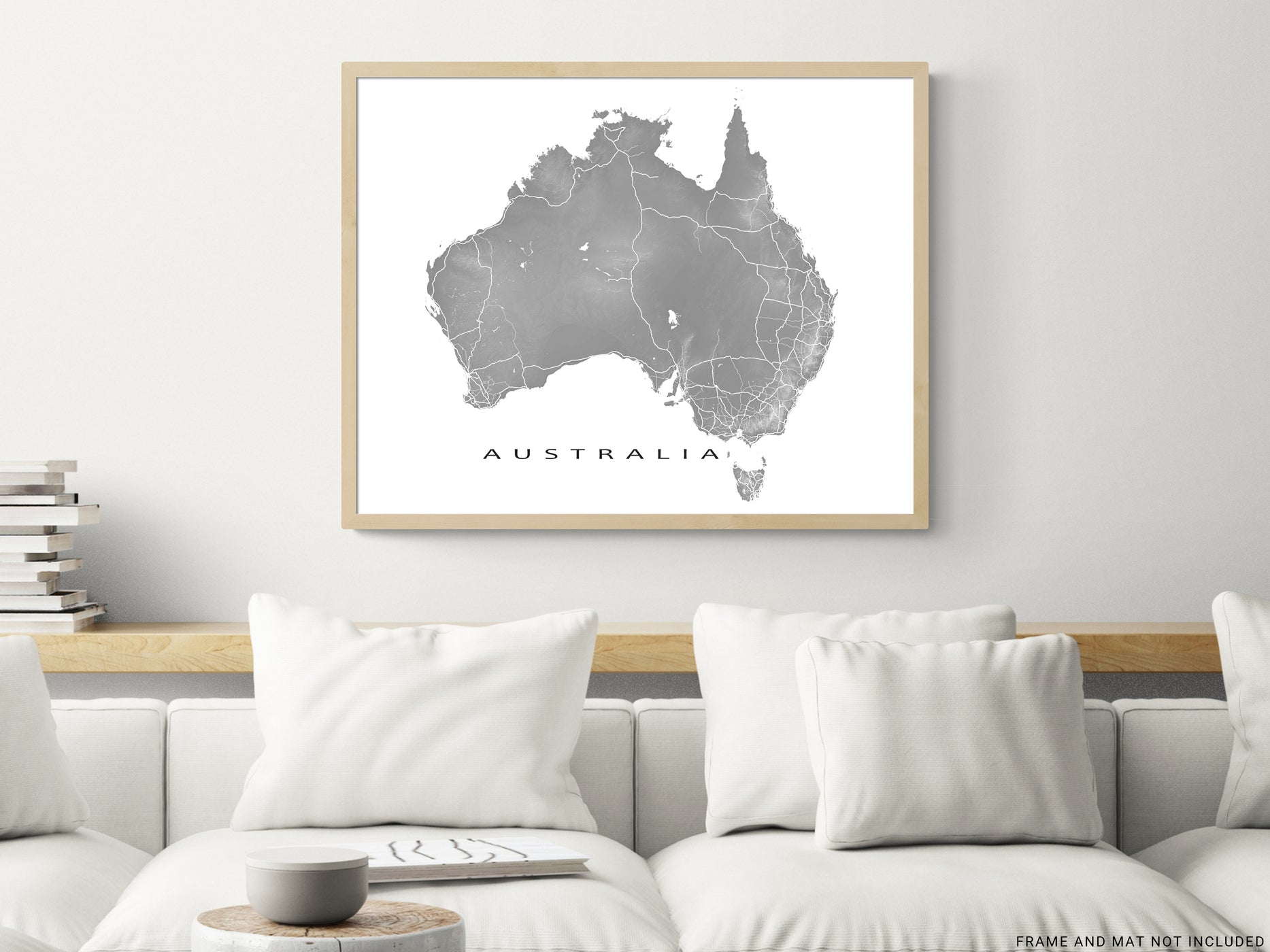 Australia Map Wall Art Print, Topographic Country Poster Maps, Sydney ...
