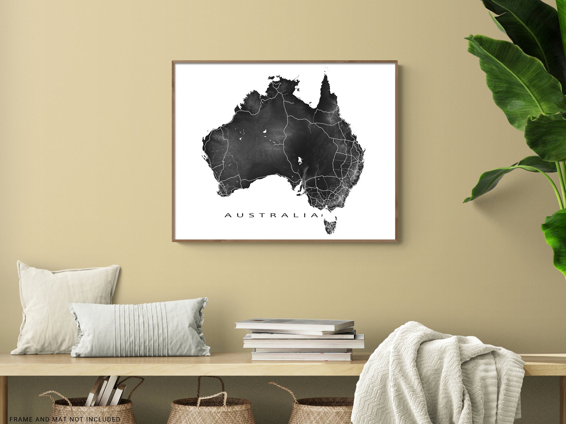 Australia Map Wall Art Print, Topographic Country Poster Maps, Sydney ...