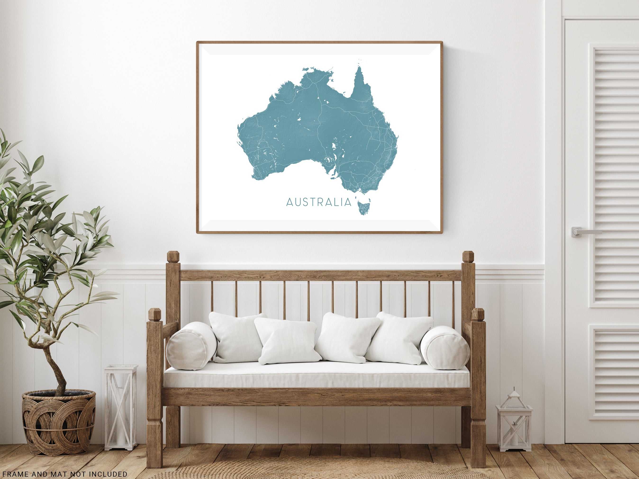 Australia Map Print - Map of Australia Wall Art Poster, Country Road M ...