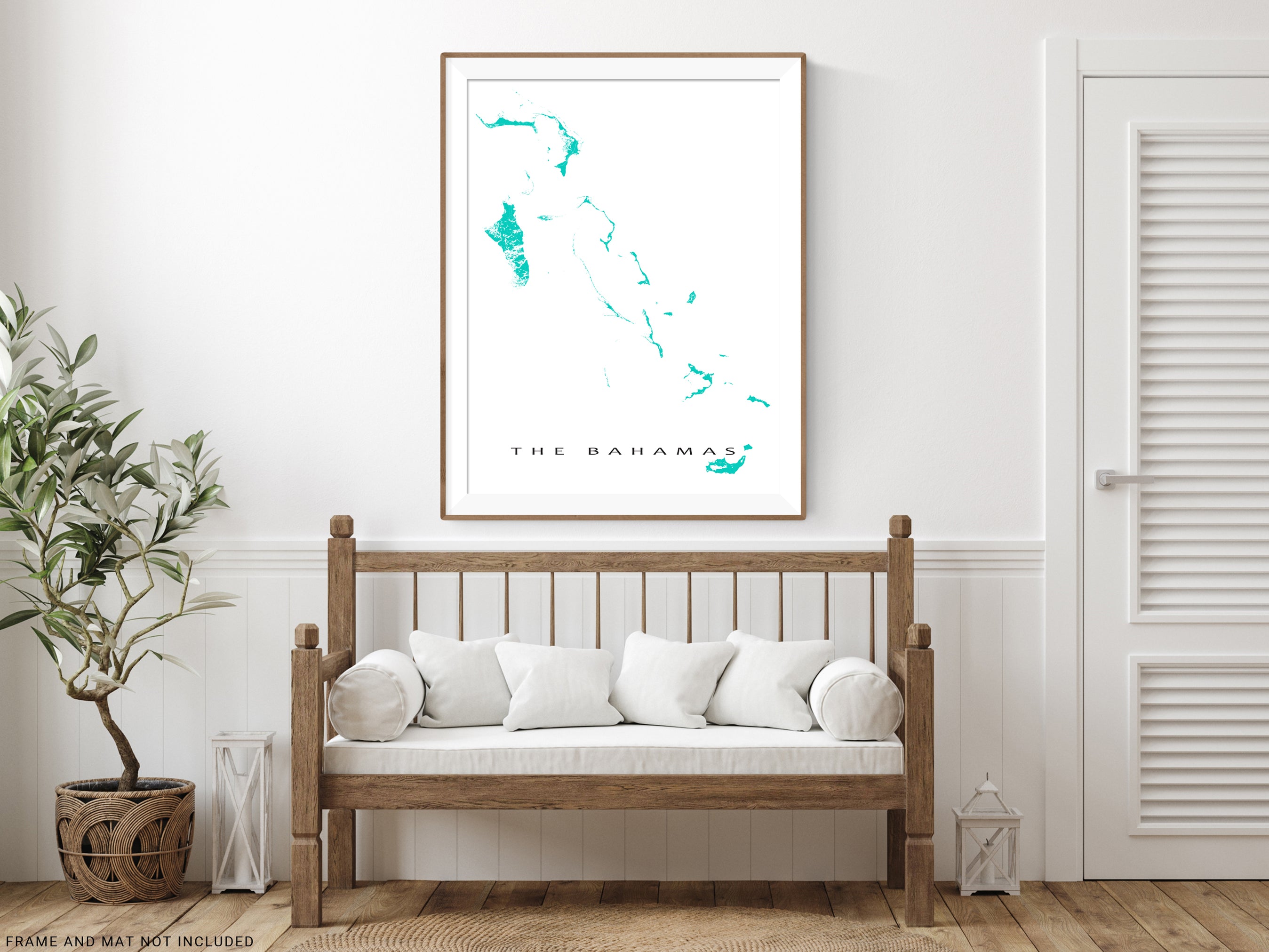 Bahamas Islands Map Wall Art Print Poster, Nassau, Abacos, Eleuthera ...