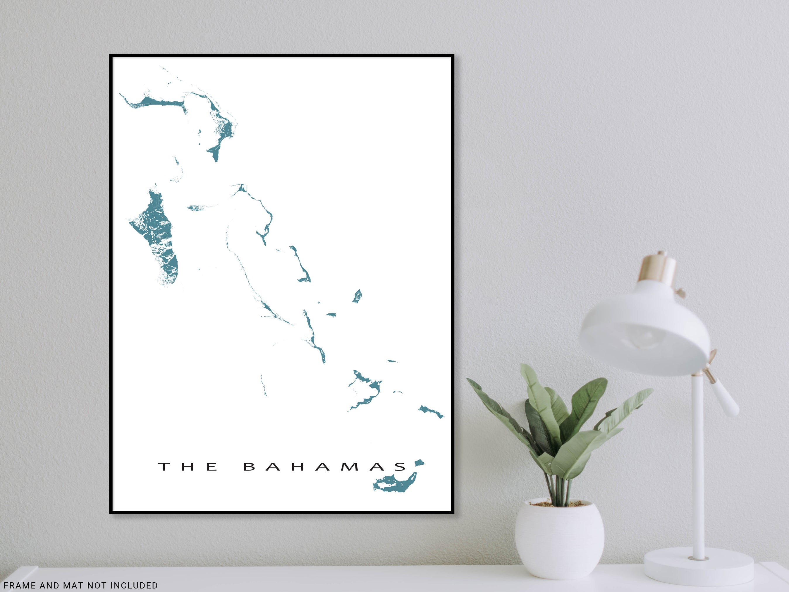 Bahamas Islands Map Wall Art Print Poster, Nassau, Abacos, Eleuthera ...