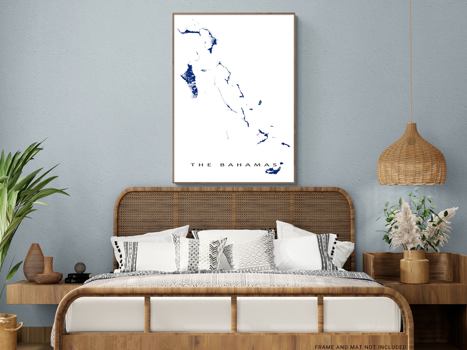 Bahamas Islands Map Wall Art Print Poster, Nassau, Abacos, Eleuthera ...