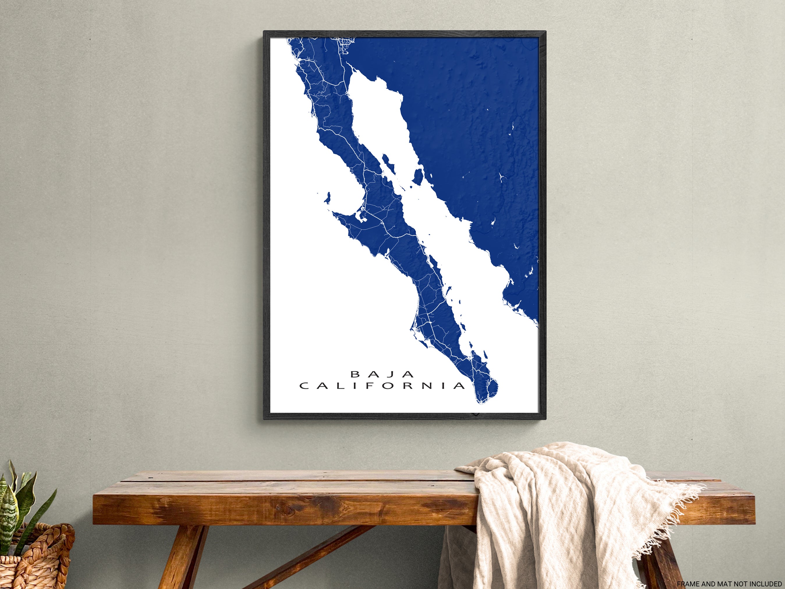 Baja California Mexico Map Print Poster, Baja Peninsula Sur Wall Art R ...