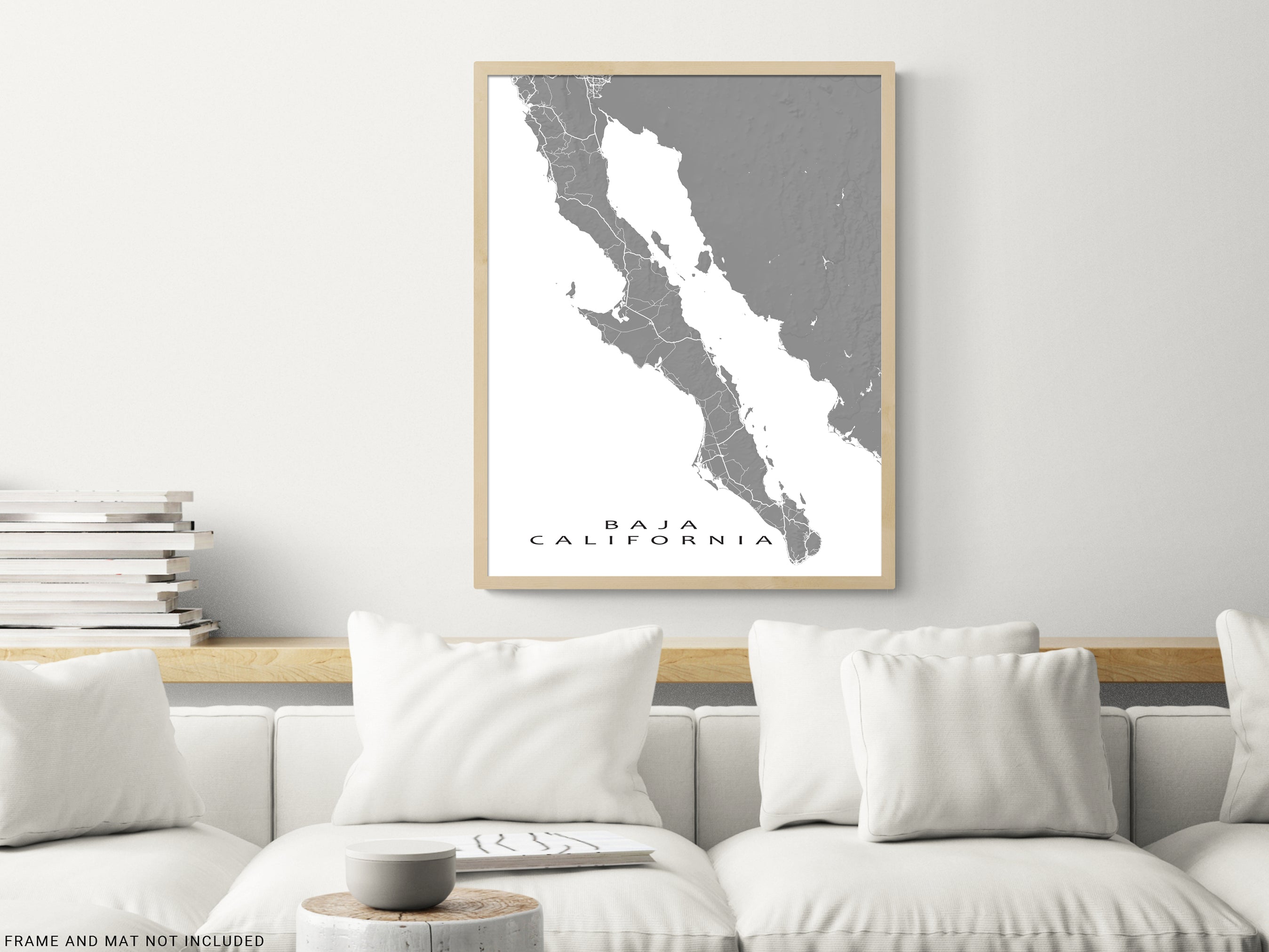 Baja California Mexico Map Print Poster, Baja Peninsula Sur Wall Art R ...
