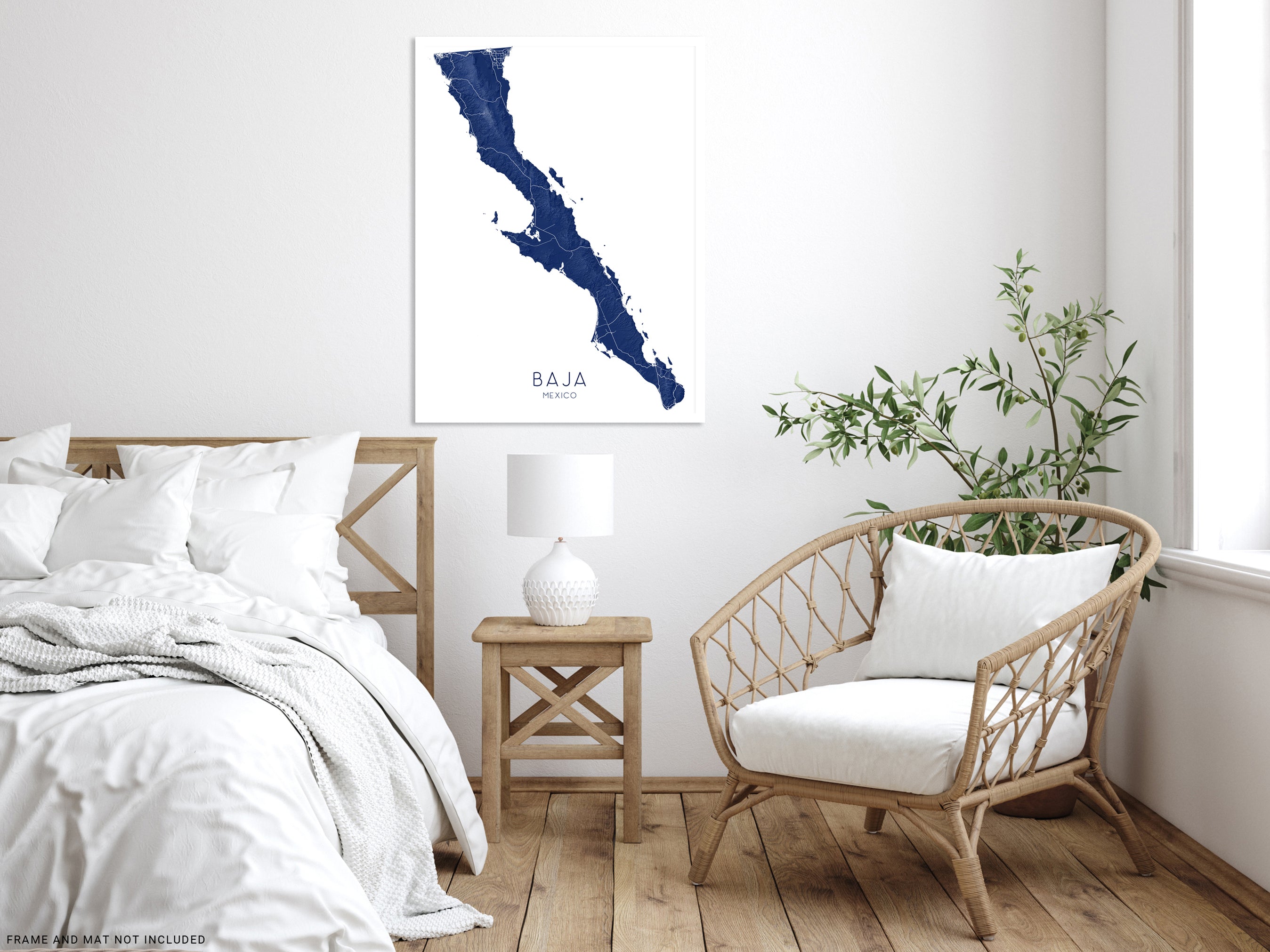 Baja Map - Baja Mexico Wall Art Print Poster, Topographic Baja Califor ...