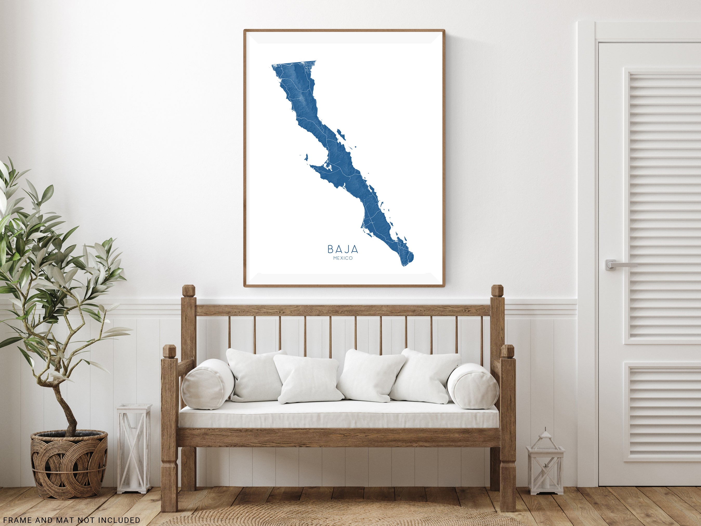 Baja Map - Baja Mexico Wall Art Print Poster, Topographic Baja Califor ...
