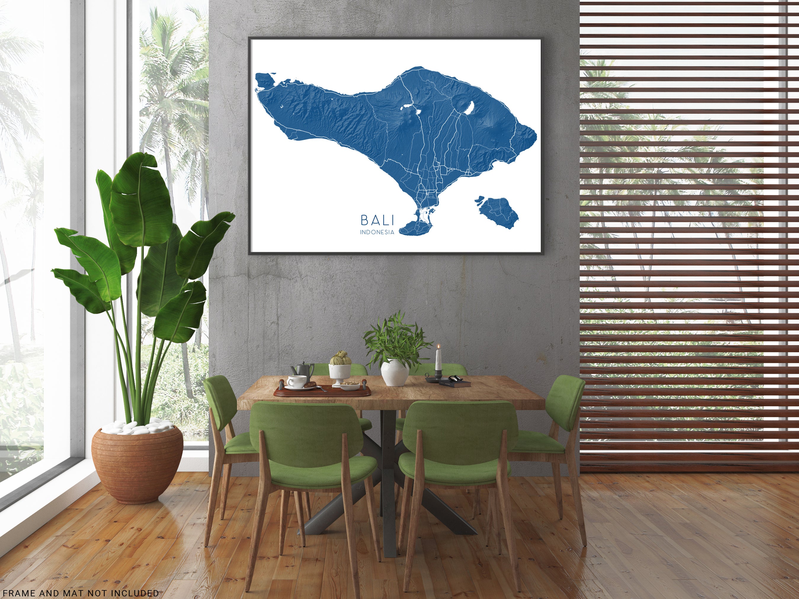 Bali Indonesia Map Print Poster, Balinese Island Maps, Indonesia Trave ...