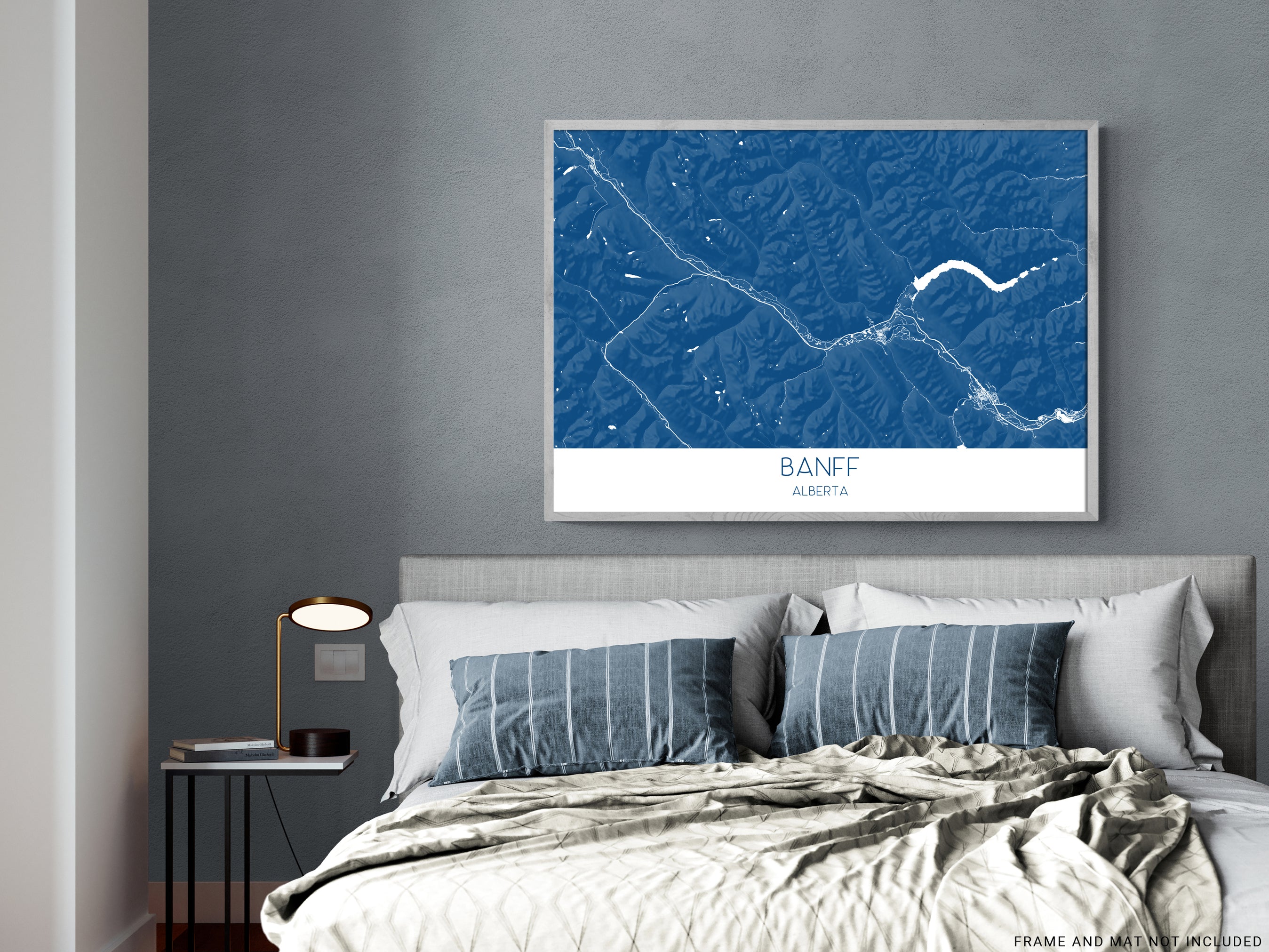 Banff Map Print - Topographic Banff Wall Art Poster Road Maps, Alberta ...