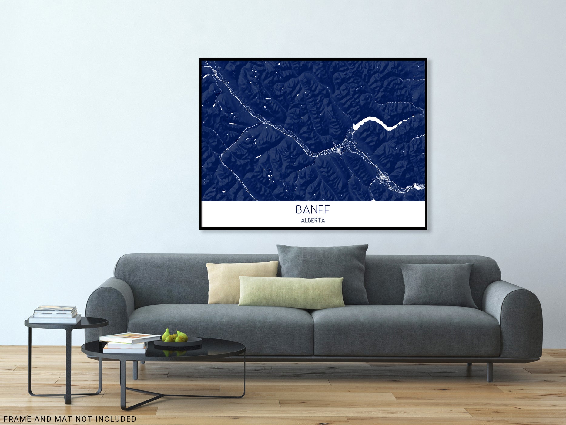Banff Map Print - Topographic Banff Wall Art Poster Road Maps, Alberta ...