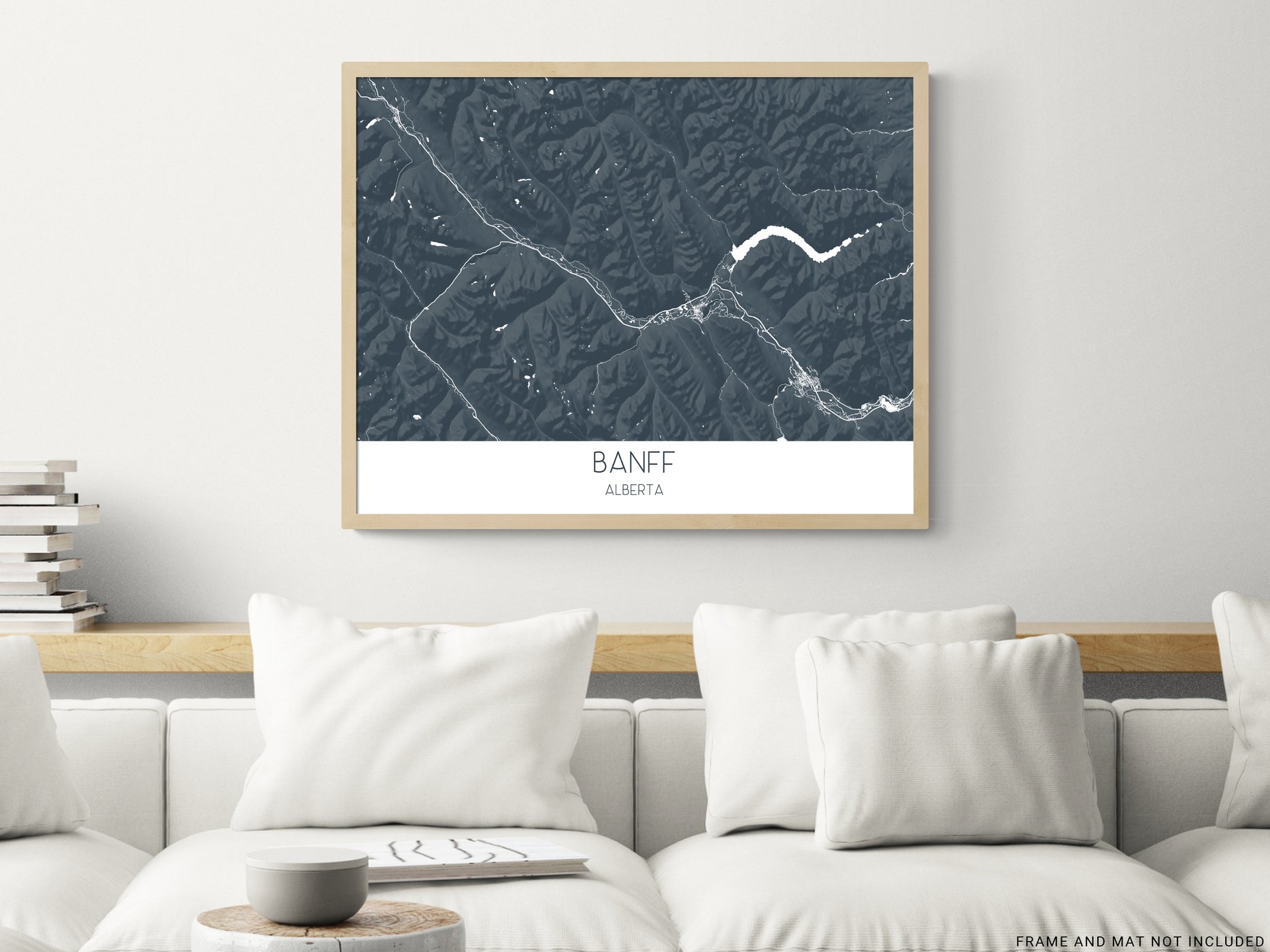 Banff Map Print - Topographic Banff Wall Art Poster Road Maps, Alberta ...