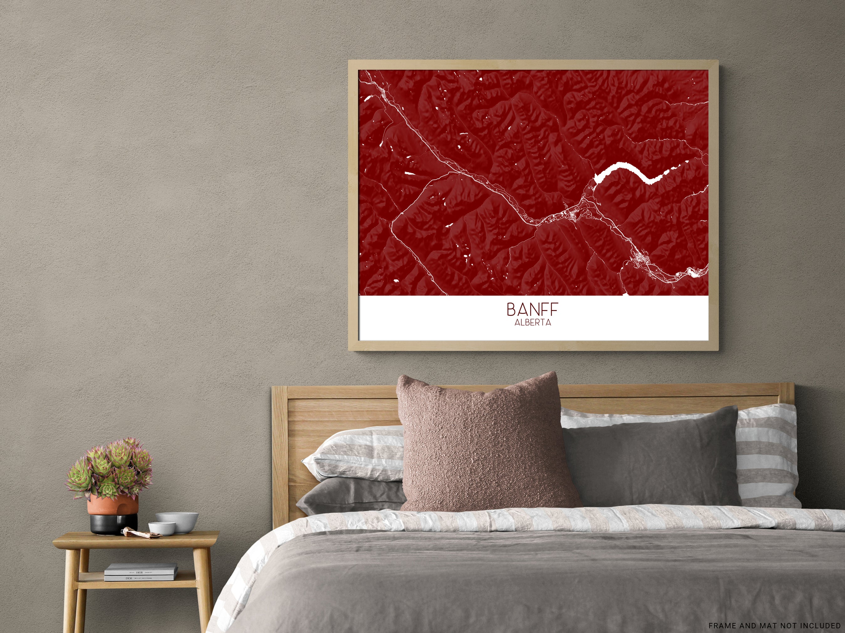 Banff Map Print - Topographic Banff Wall Art Poster Road Maps, Alberta ...
