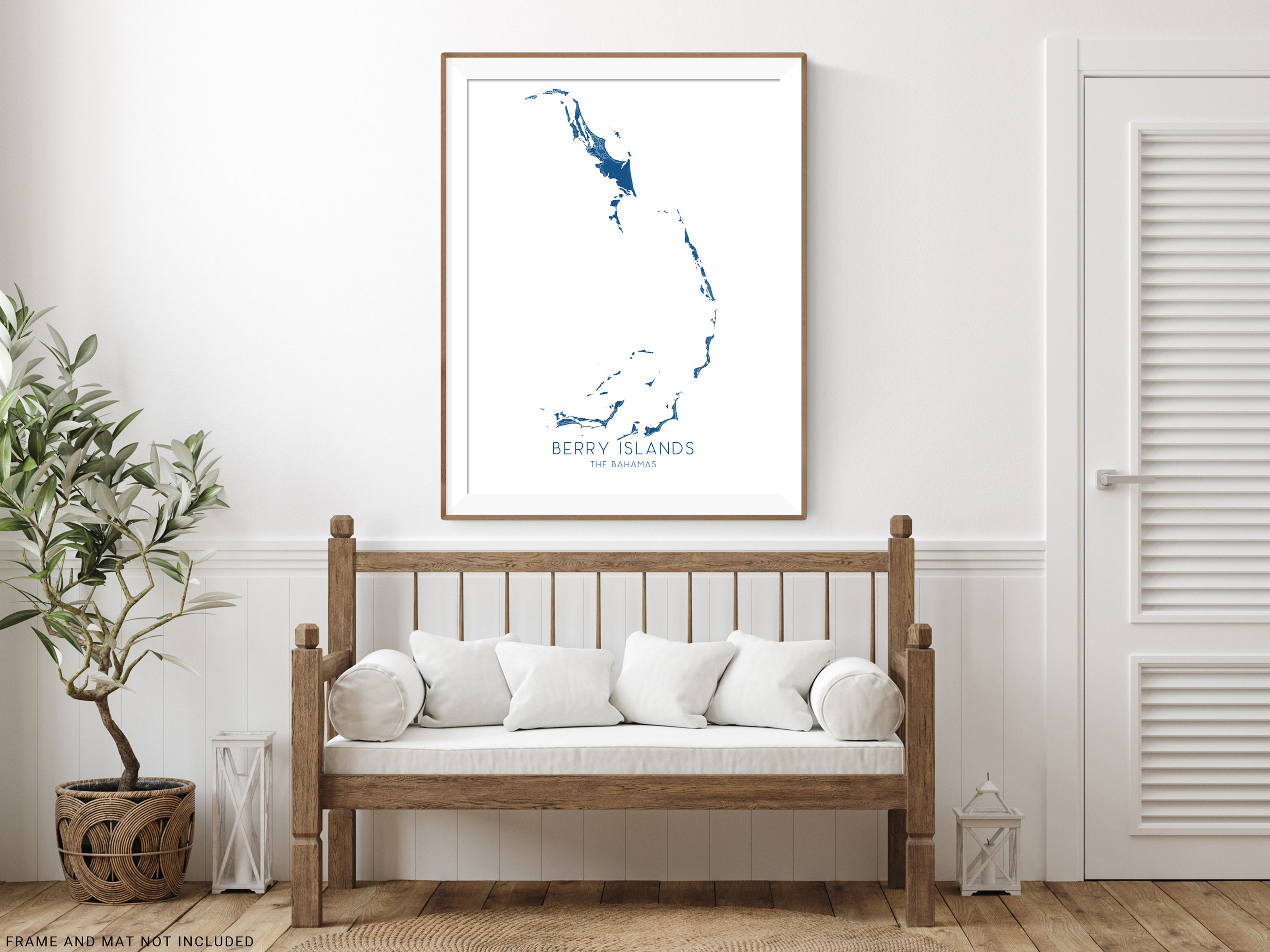 Berry Islands The Bahamas Map Wall Art Print Poster, Caribbean Islands ...