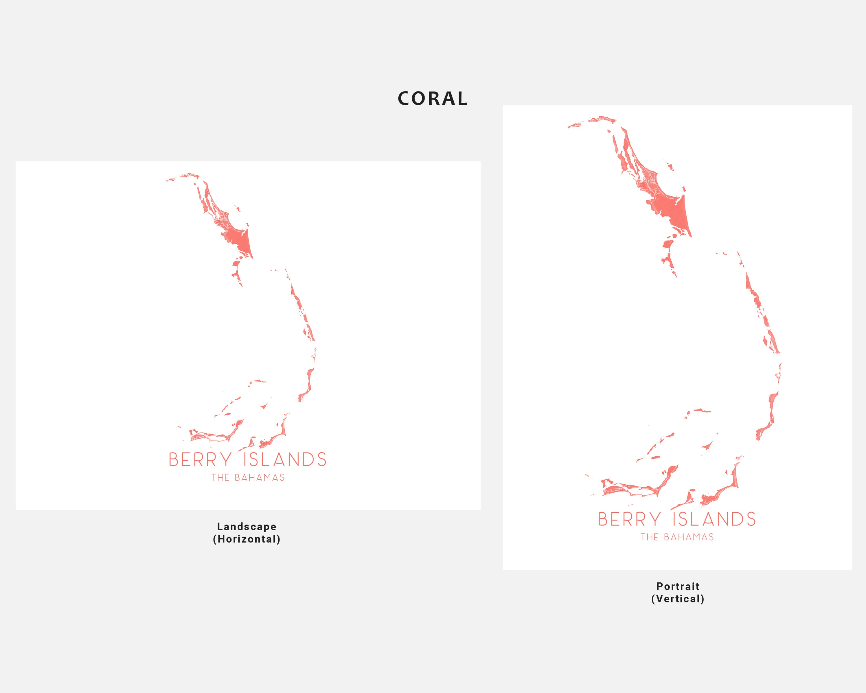 Berry Islands The Bahamas Map Wall Art Print Poster, Caribbean Islands ...