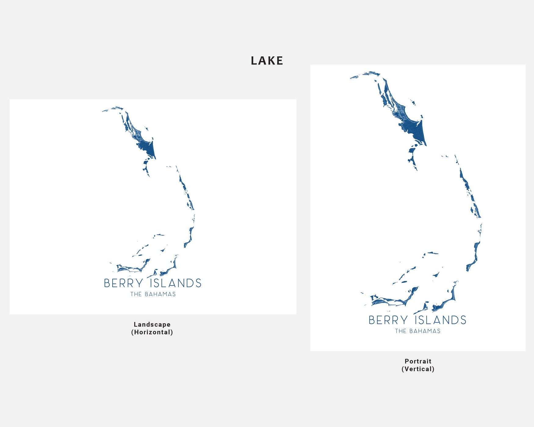 Berry Islands The Bahamas Map Wall Art Print Poster, Caribbean Islands ...