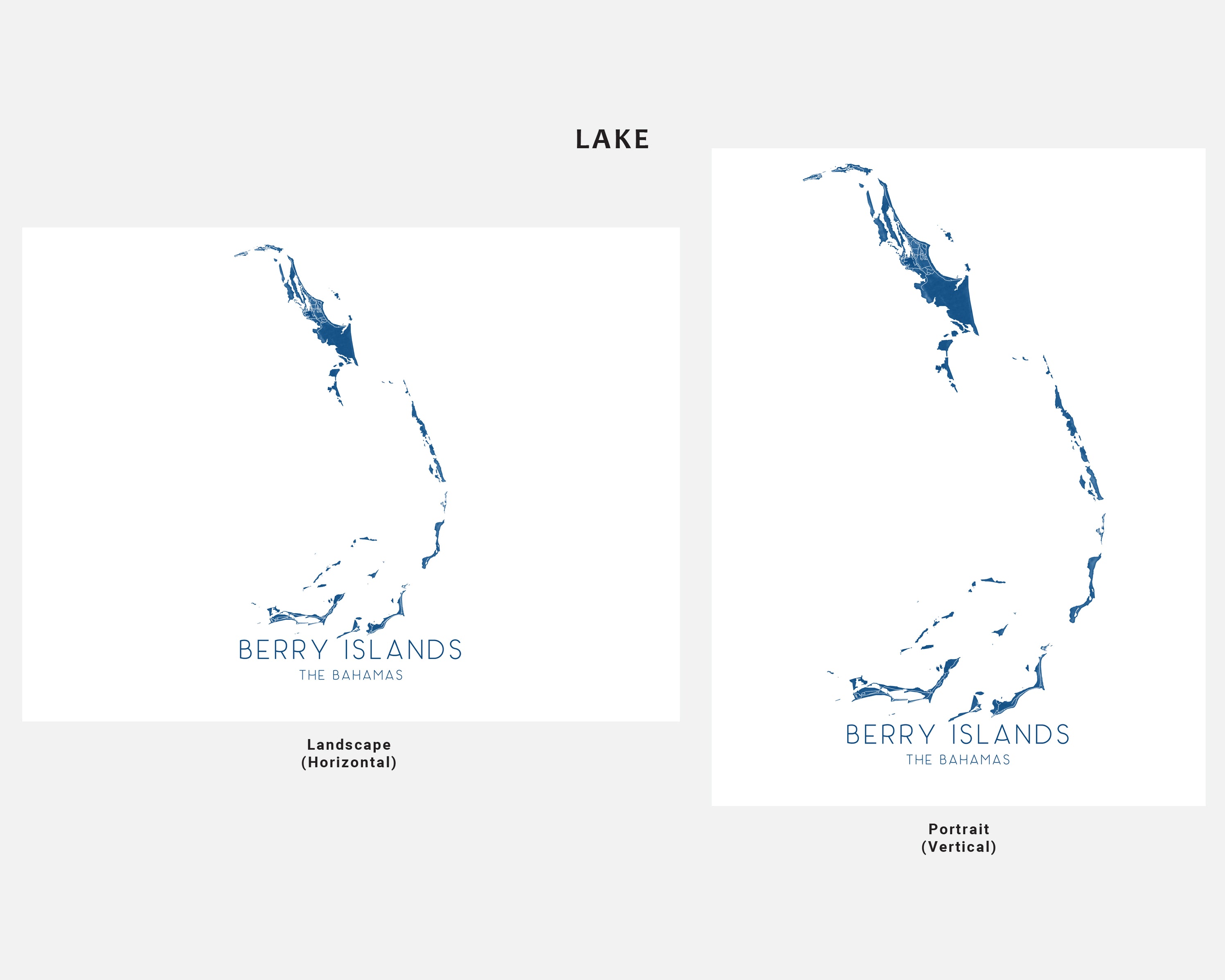 Berry Islands The Bahamas Map Wall Art Print Poster, Caribbean Islands ...