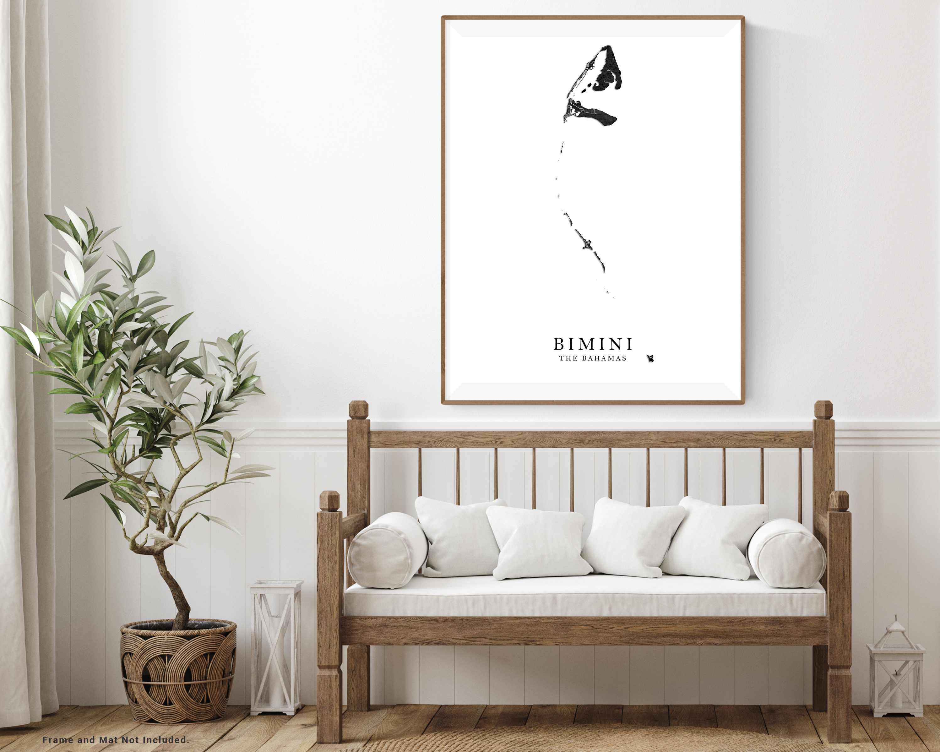 Bimini Map Print Poster, Black and White The Bahamas Wall Art Prints ...