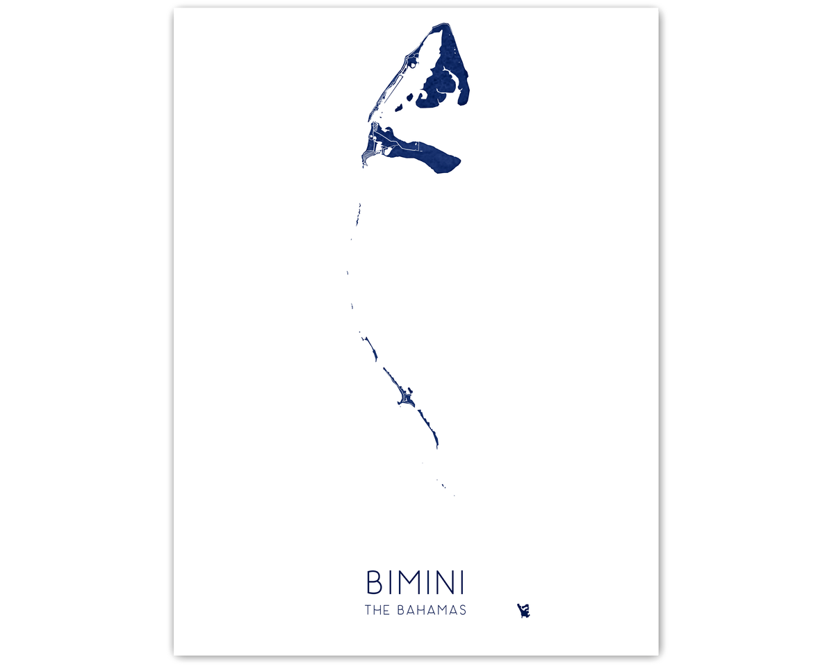 Bimini Bahamas Map Print Poster, The Bahamas Islands Wall Art Prints ...