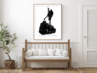 Block Island Map Print, Rhode Island Wall Art Poster, USA — Maps As Art