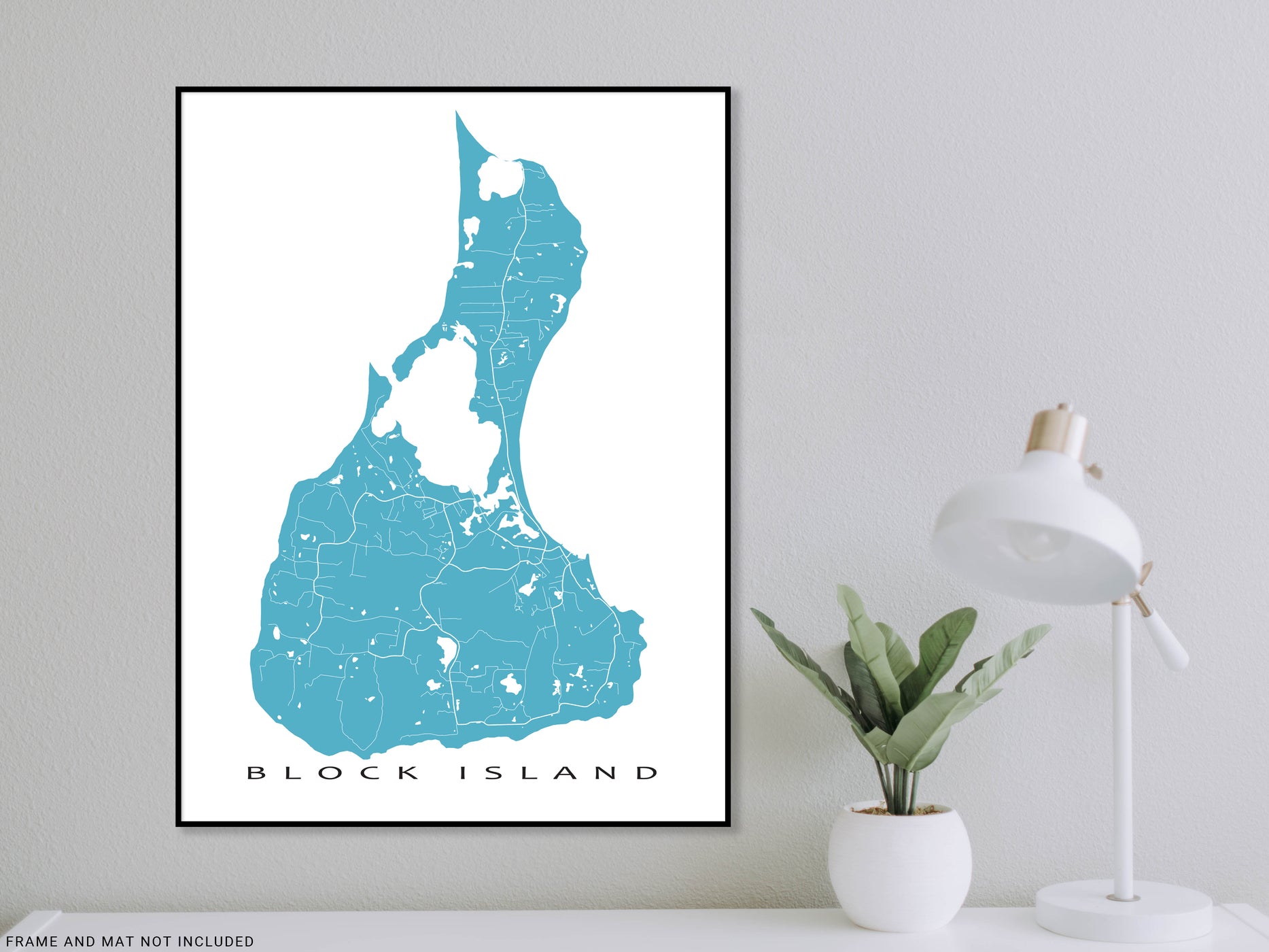 Block Island Map Print, Rhode Island Wall Art Poster, USA — Maps As Art
