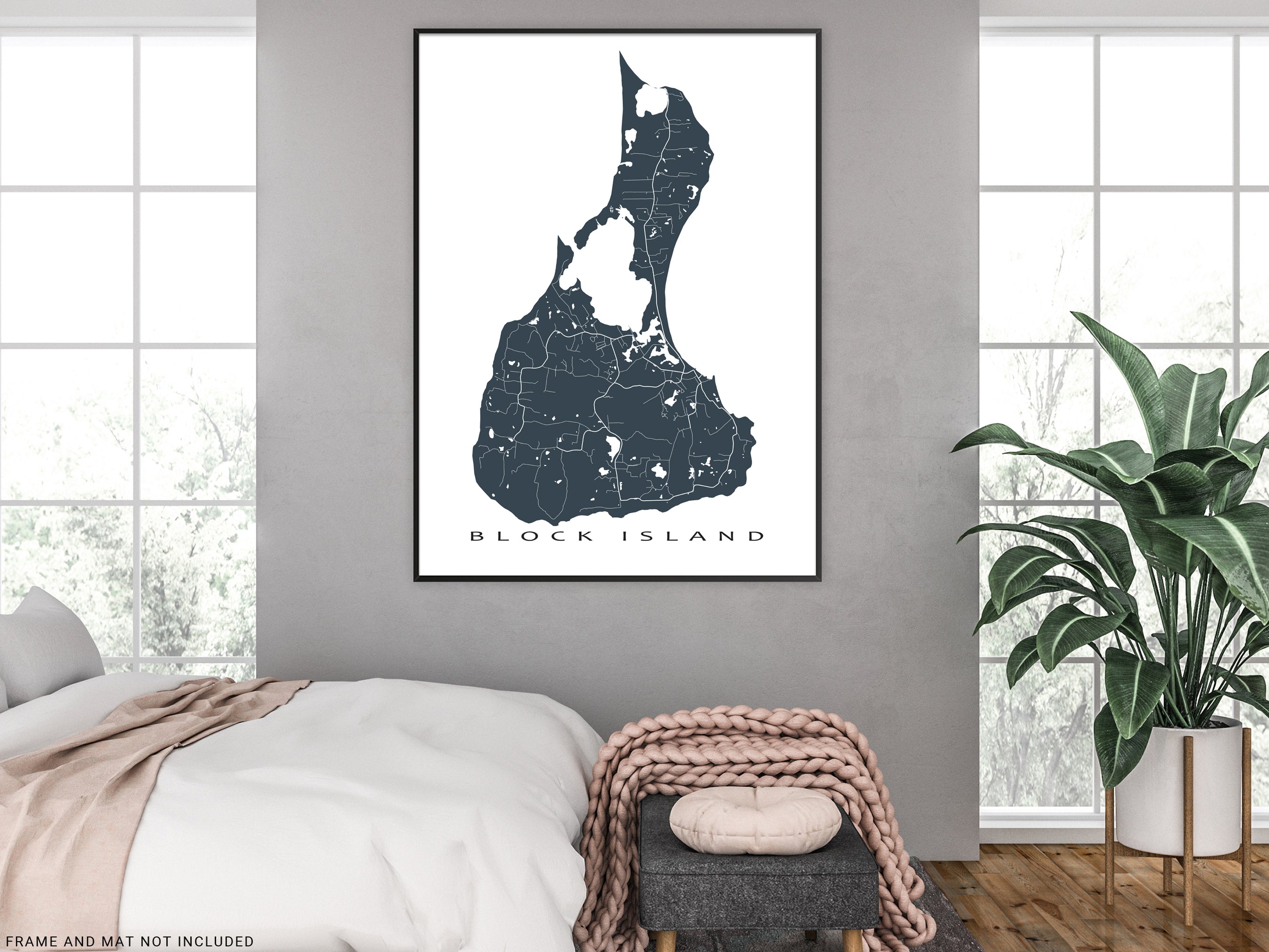 Block Island Map Print, Rhode Island Wall Art Poster, USA — Maps As Art