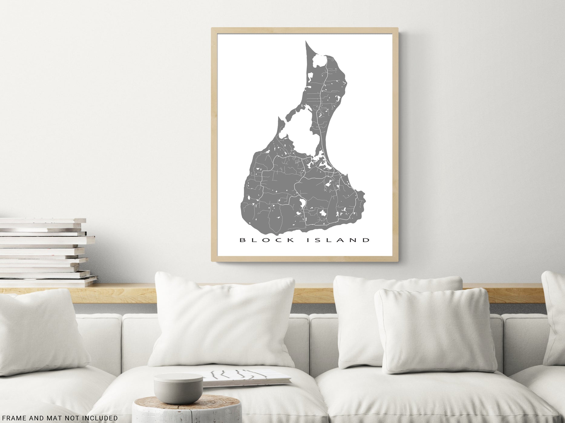 Block Island Map Print, Rhode Island Wall Art Poster, USA — Maps As Art