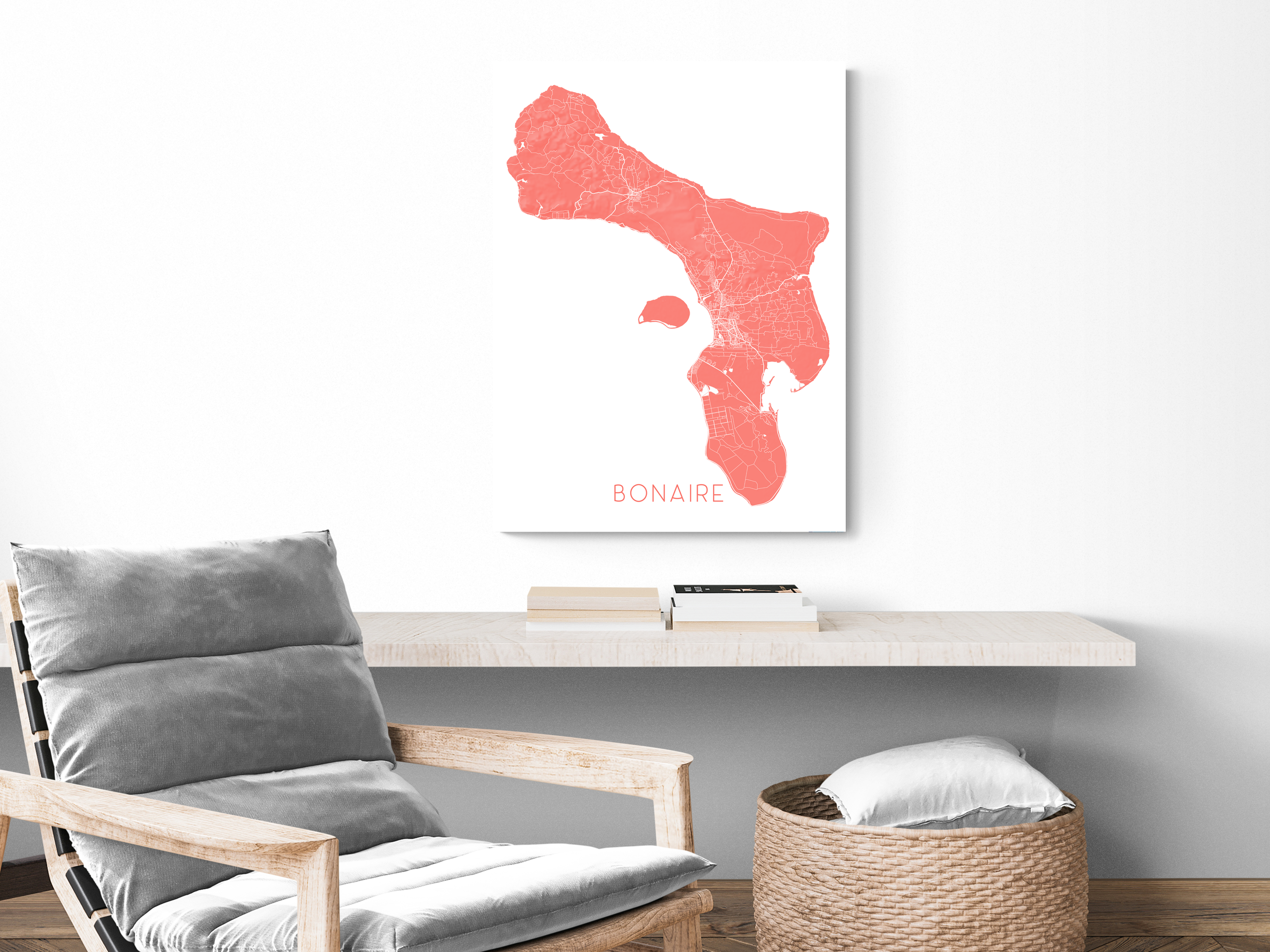 Bonaire Map Print, Bonaire Wall Art Prints, Caribbean ABC Islands Post ...
