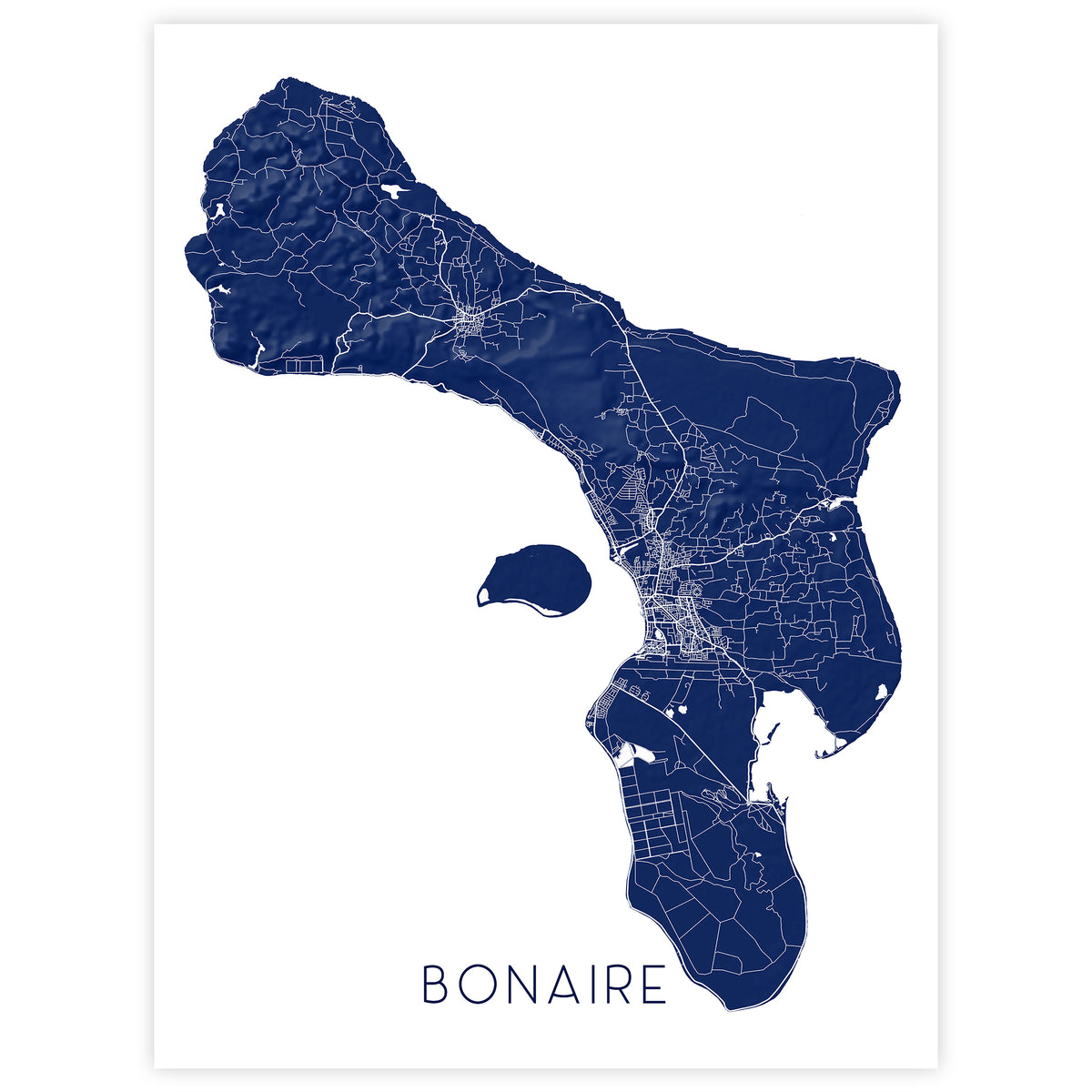 Bonaire Map Print: ABC Island Wall Art Poster — Maps As Art
