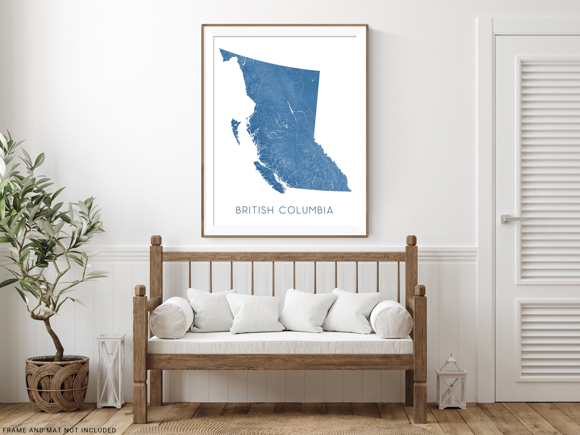 British Columbia Map Wall Art Print Poster - Topographic BC Canana Roa ...