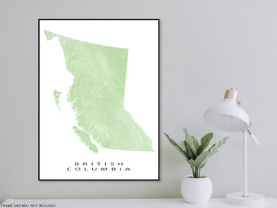 British Columbia Map Wall Art Print Poster, BC Canada Province Road Ma ...