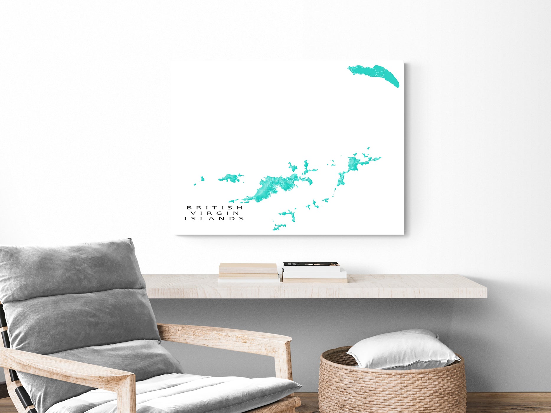 British Virgin Islands Map Print, Topographic BVI Wall Art Poster, Car ...