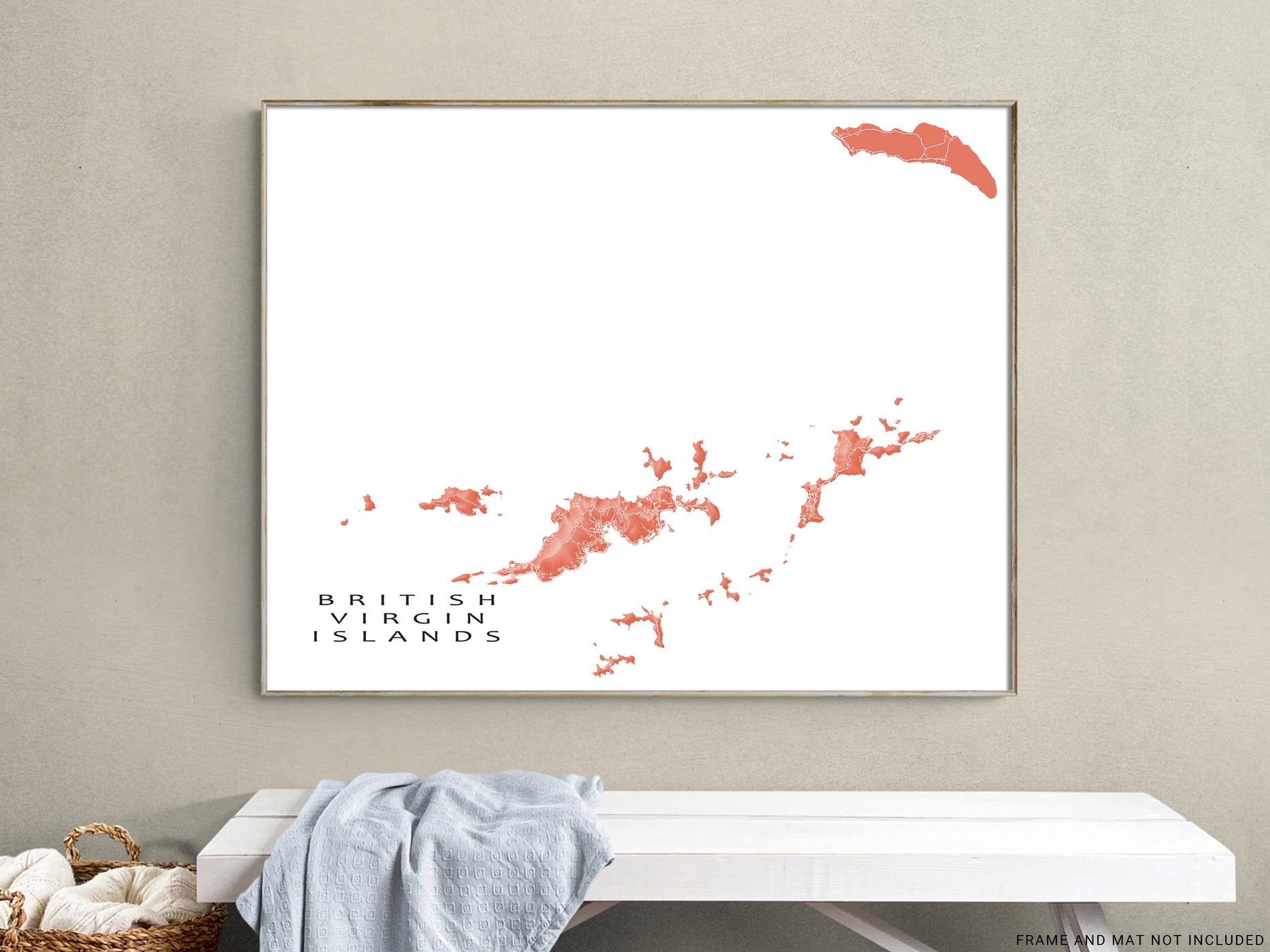 British Virgin Islands Map Print, Topographic BVI Wall Art Poster, Car ...