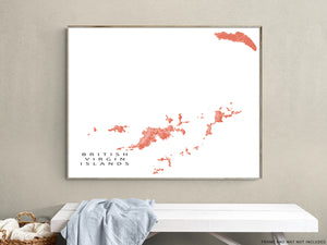 British Virgin Islands Map Print, Topographic BVI Wall Art Poster, Car ...