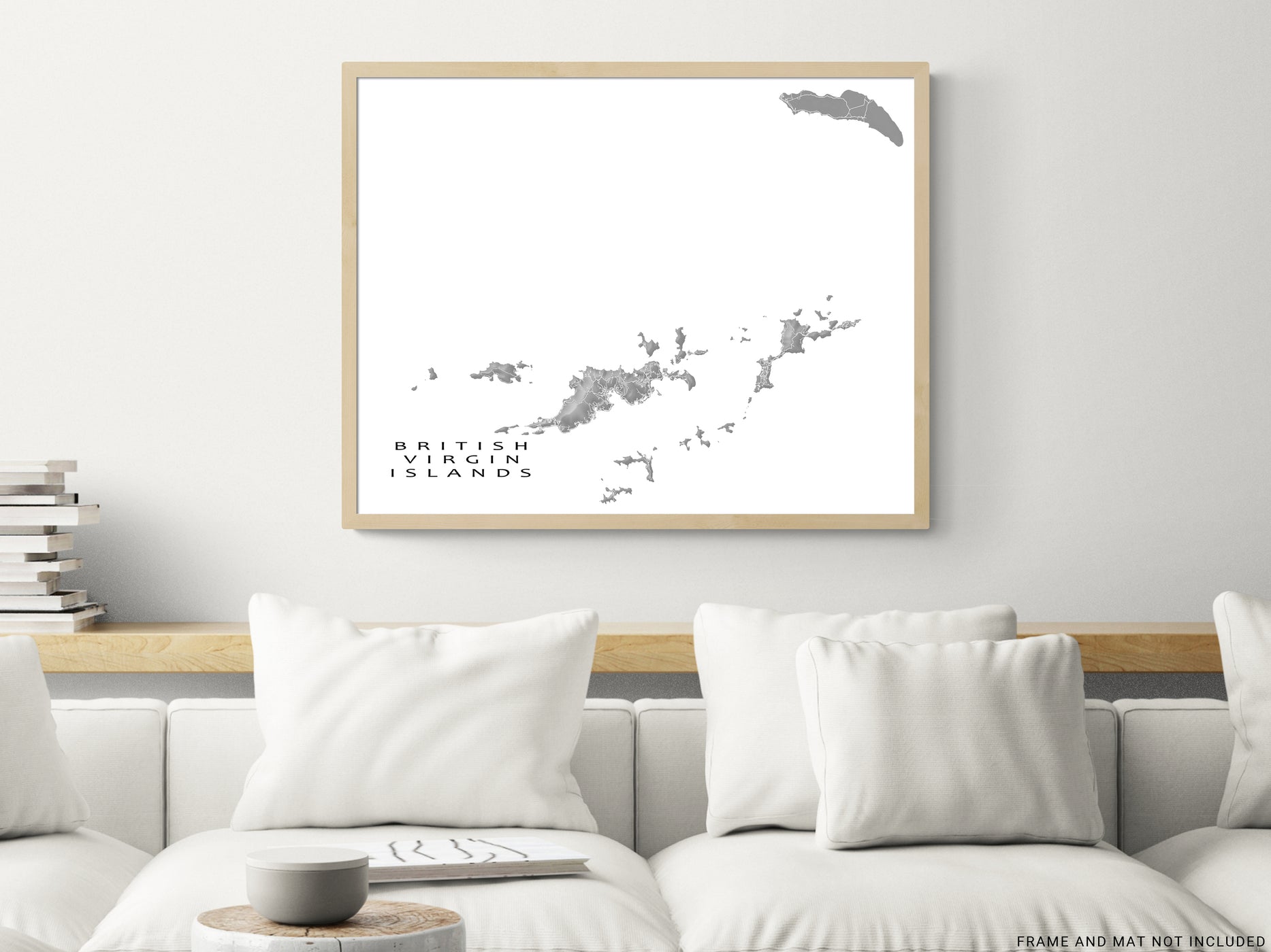 British Virgin Islands Map Print, Topographic BVI Wall Art Poster, Car ...
